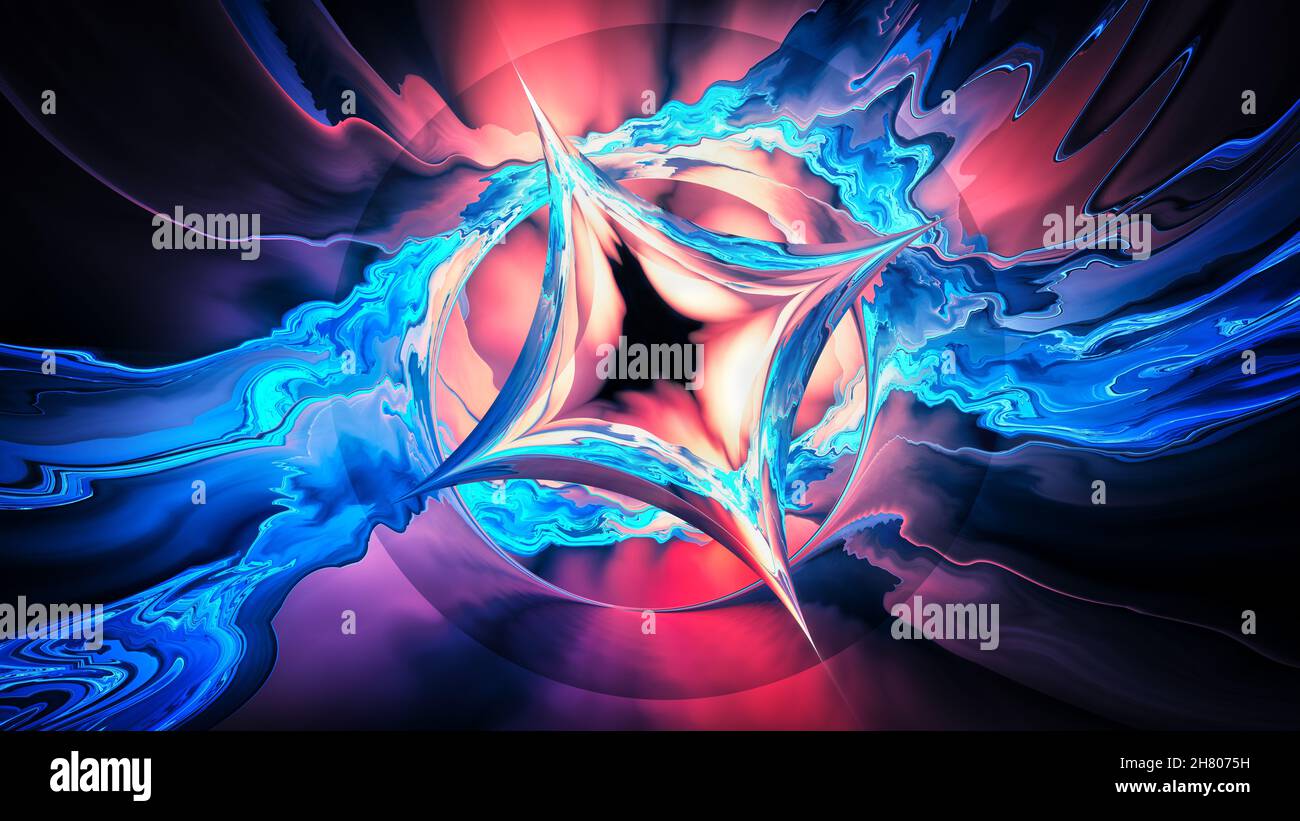 Colorful glowing futuristic star design, computer generated abstract ...