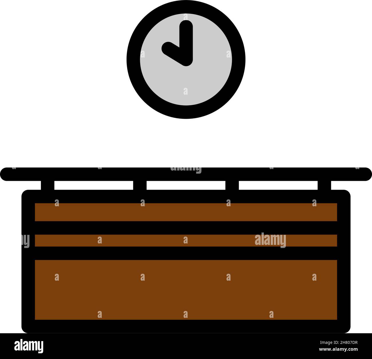 Office Reception Desk Icon. Editable Bold Outline With Color Fill ...