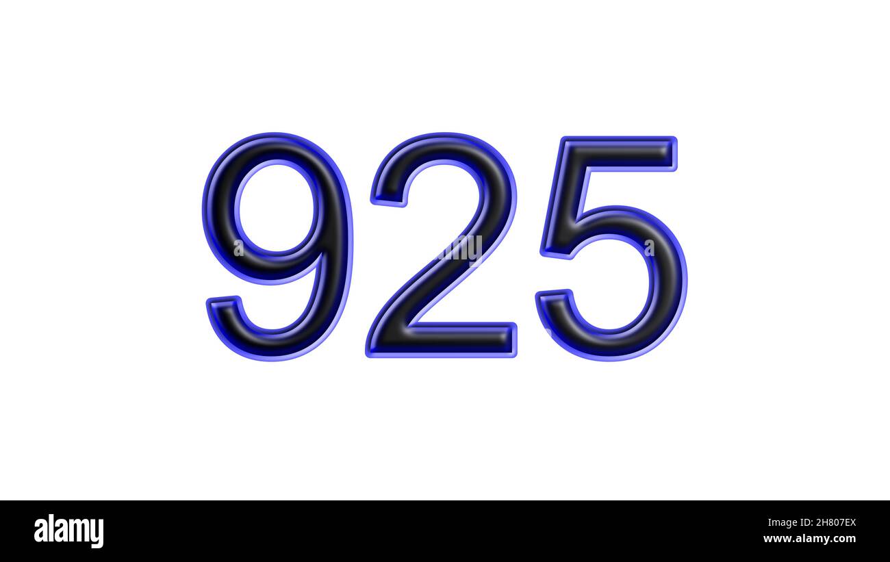 blue 925 number 3d effect white background Stock Photo - Alamy