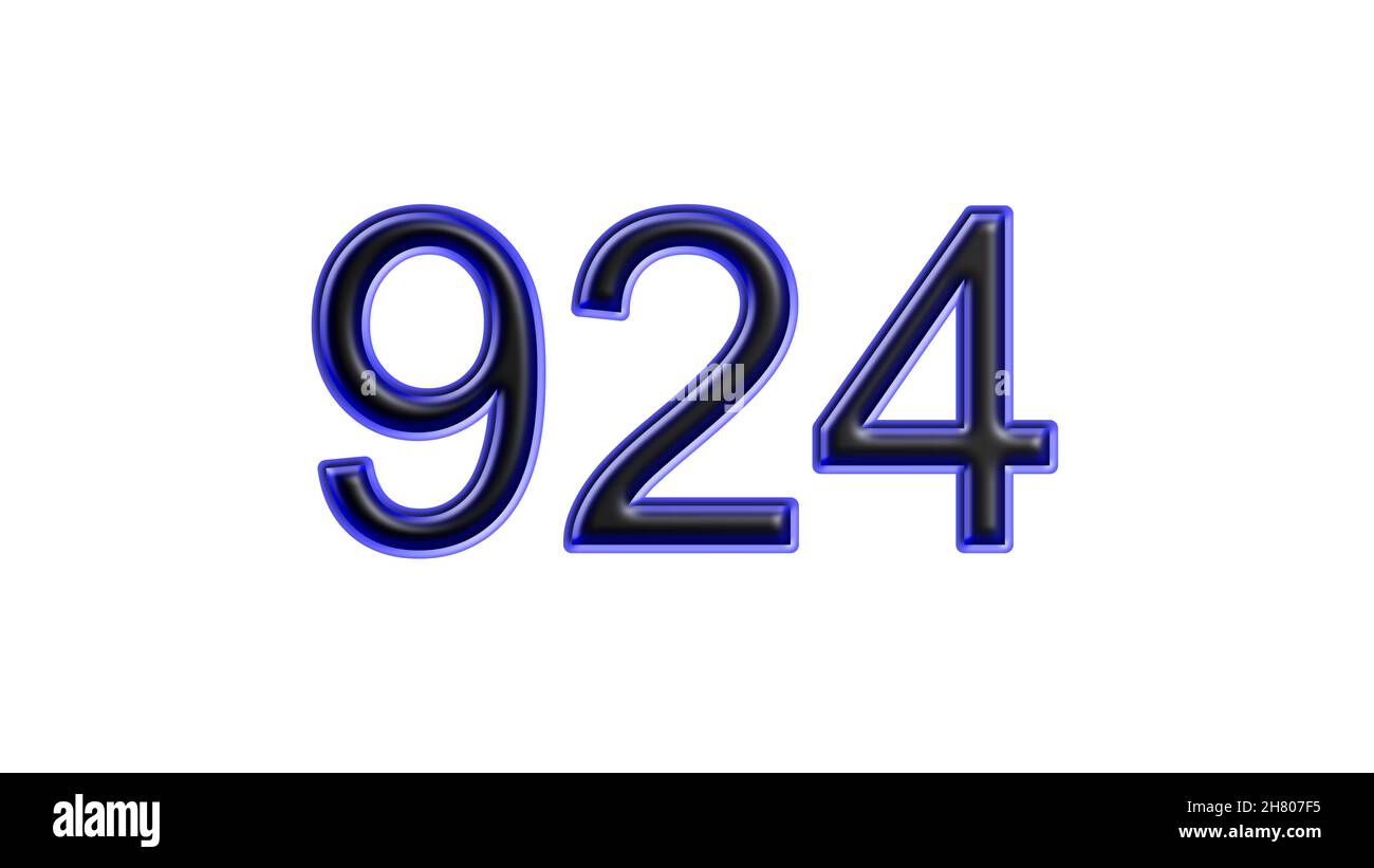 blue 924 number 3d effect white background Stock Photo - Alamy