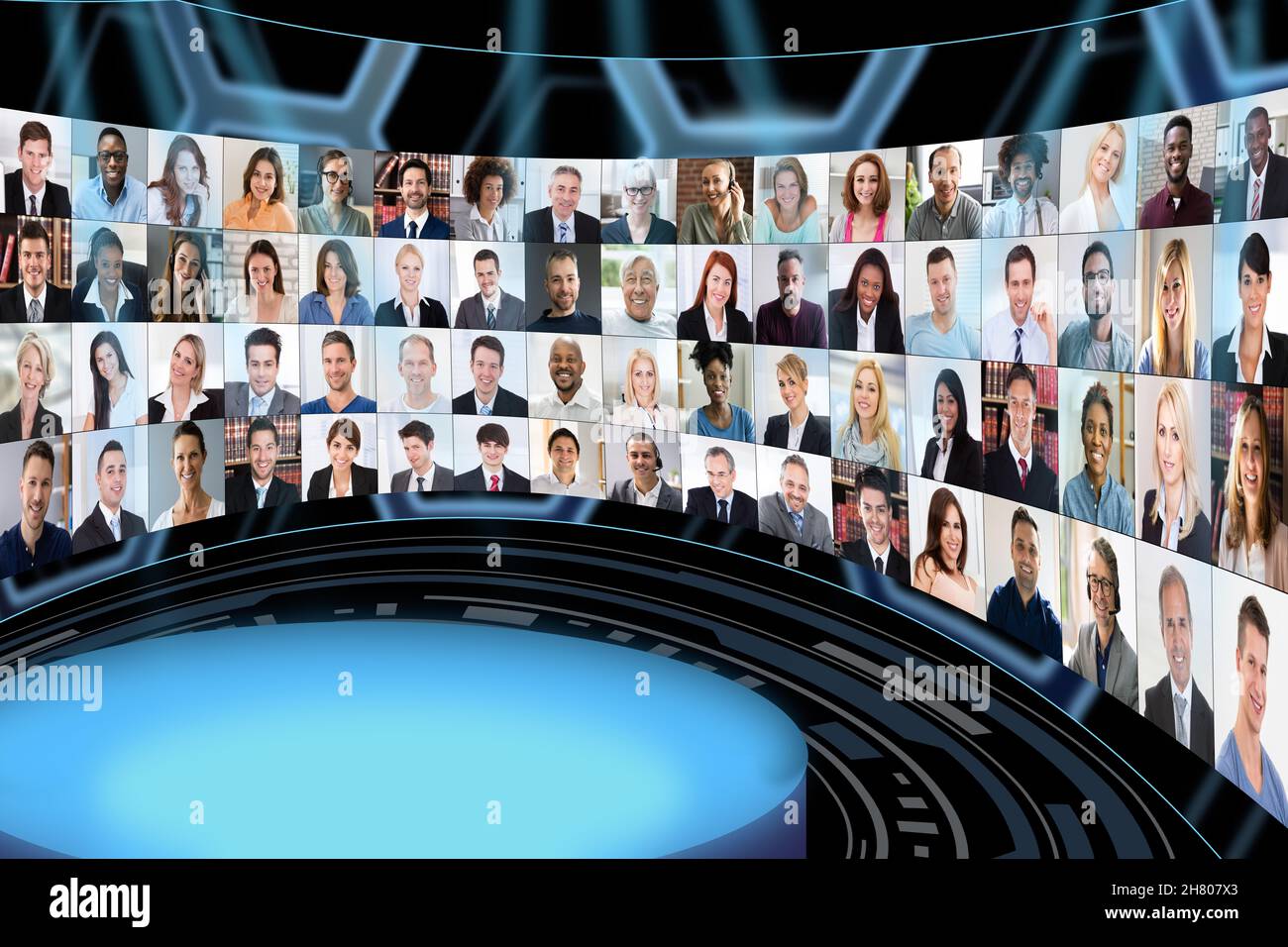 Online Virtual Audience Business Conference With Diverse Group Stock ...