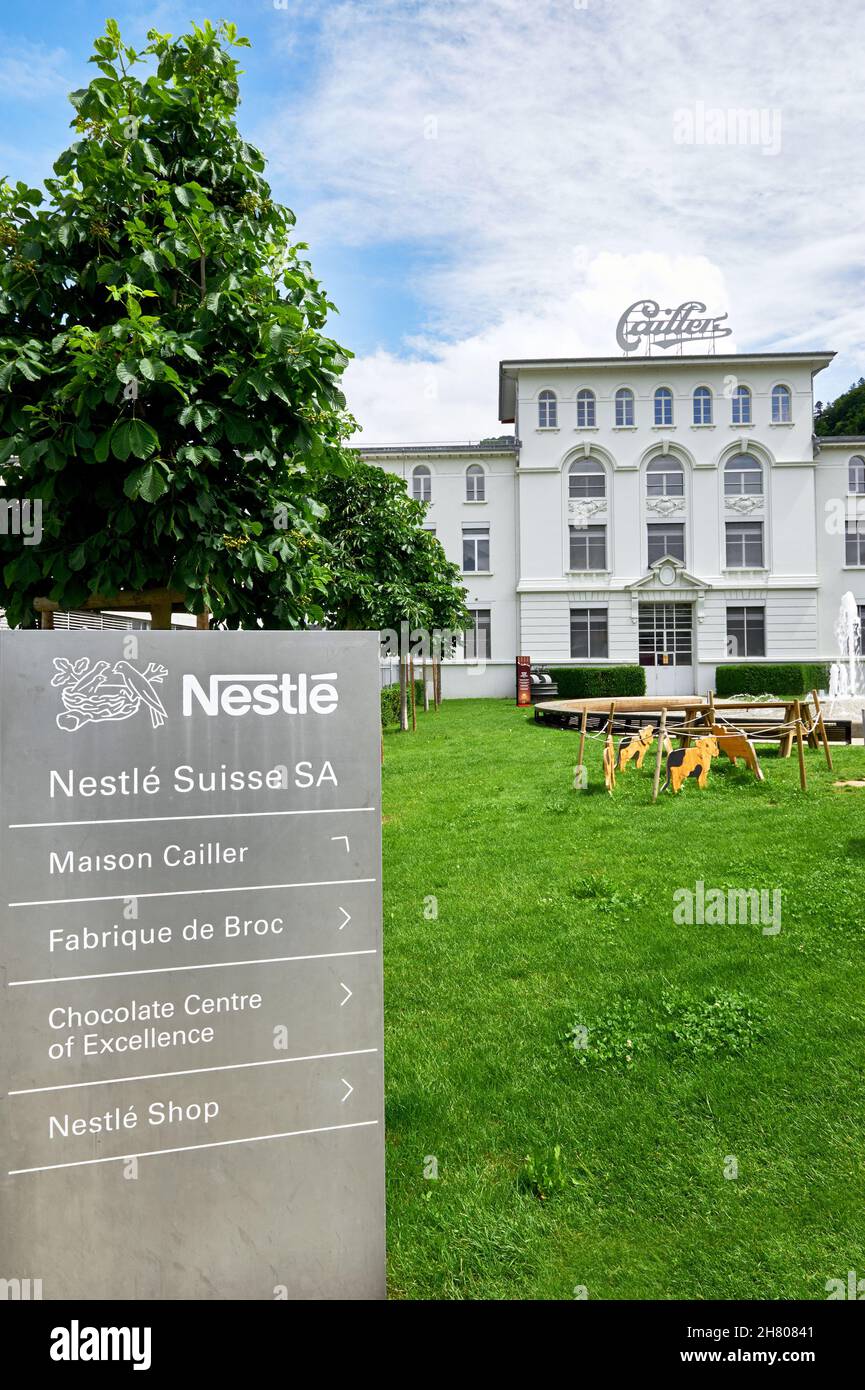 Visiting Cailler chocolate museum and factory. Broc, Switzerland Stock ...