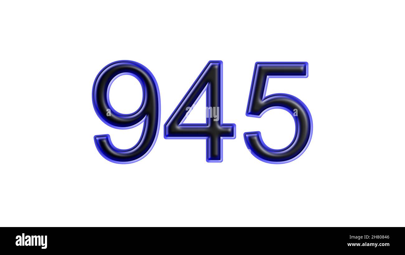 blue 945 number 3d effect white background Stock Photo - Alamy