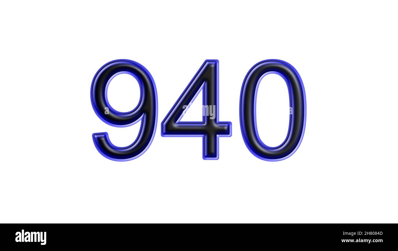 blue 940 number 3d effect white background Stock Photo - Alamy