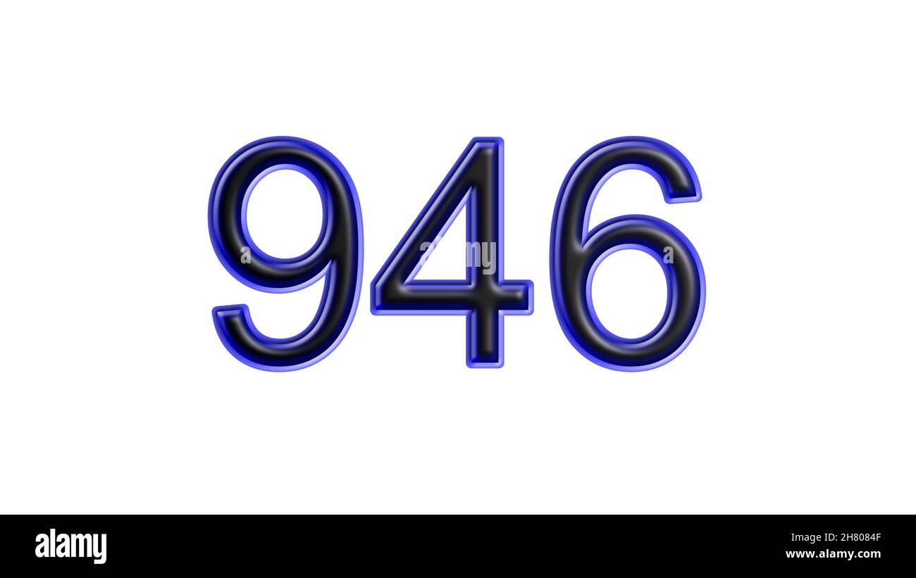 blue 946 number 3d effect white background Stock Photo - Alamy