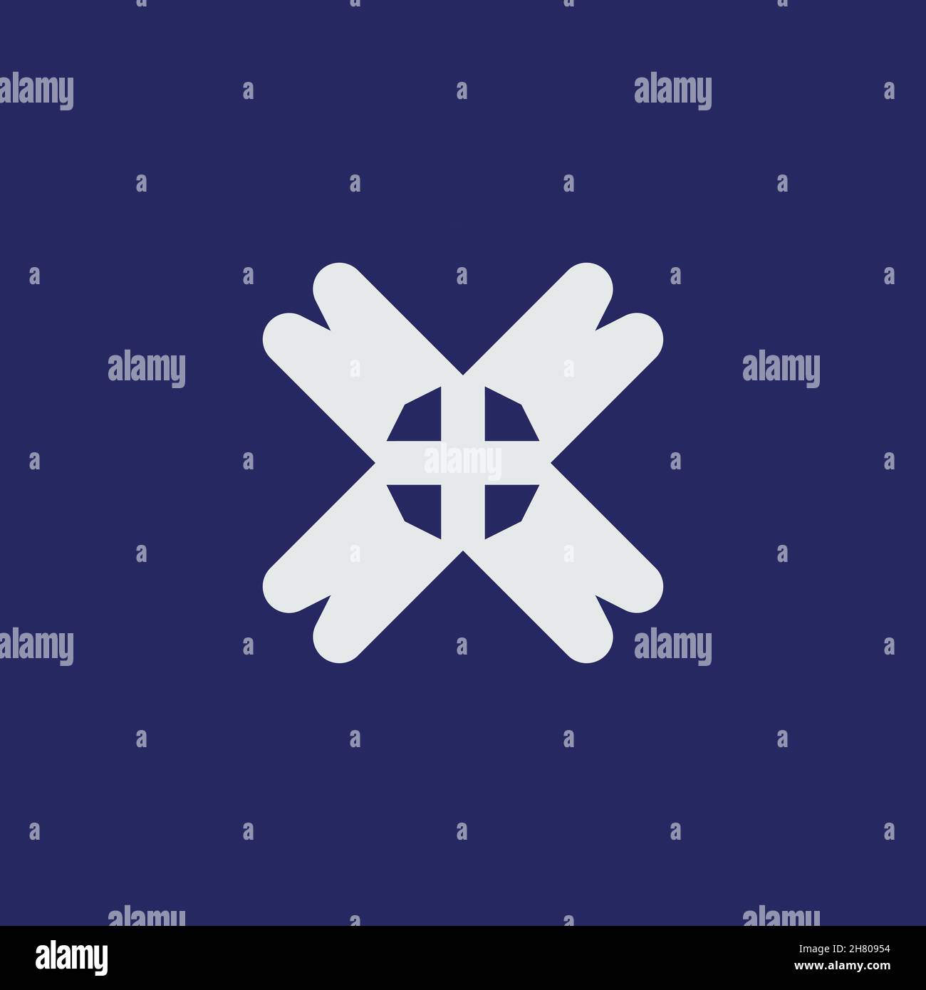 X line icon. Simple style danger poster background symbol. Exit or ...