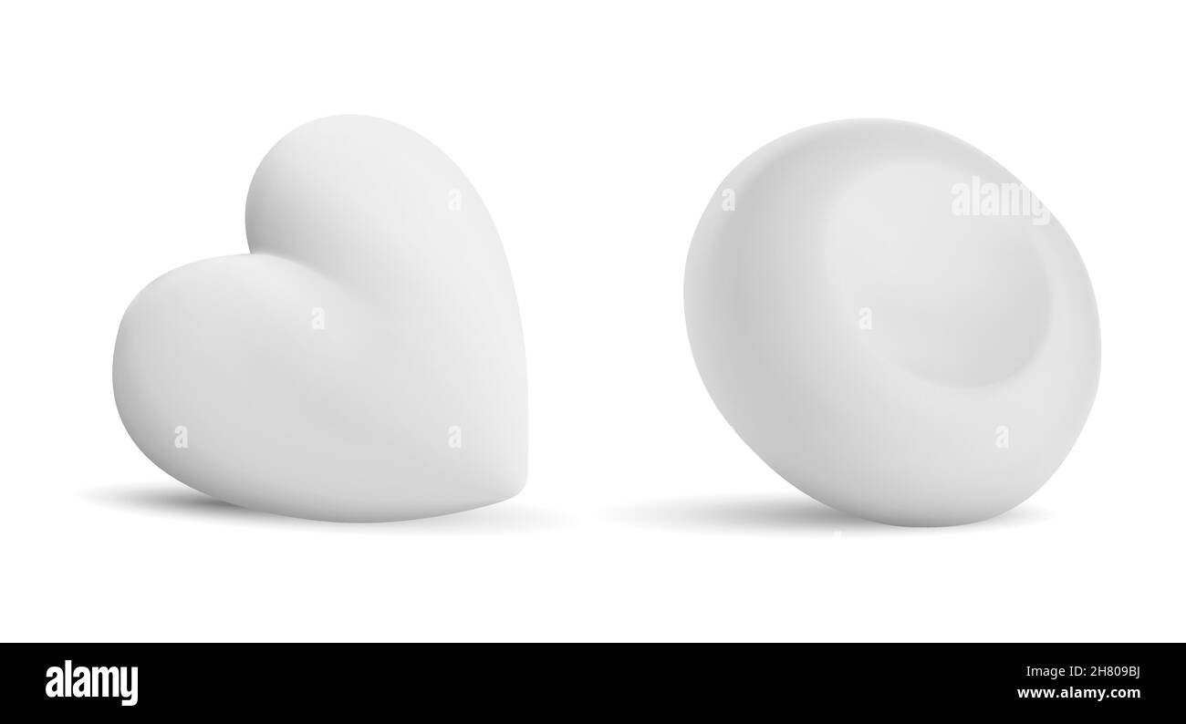 White soap bar isolated. Solid cosmetics butter pack, round shape ...