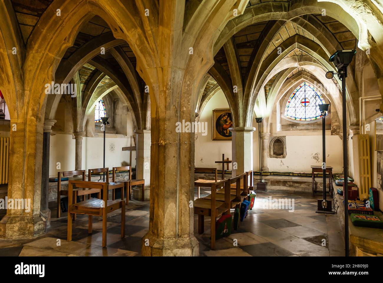 Wimborne Minster in the town of Wimborne. The Crypt Stock Photo - Alamy