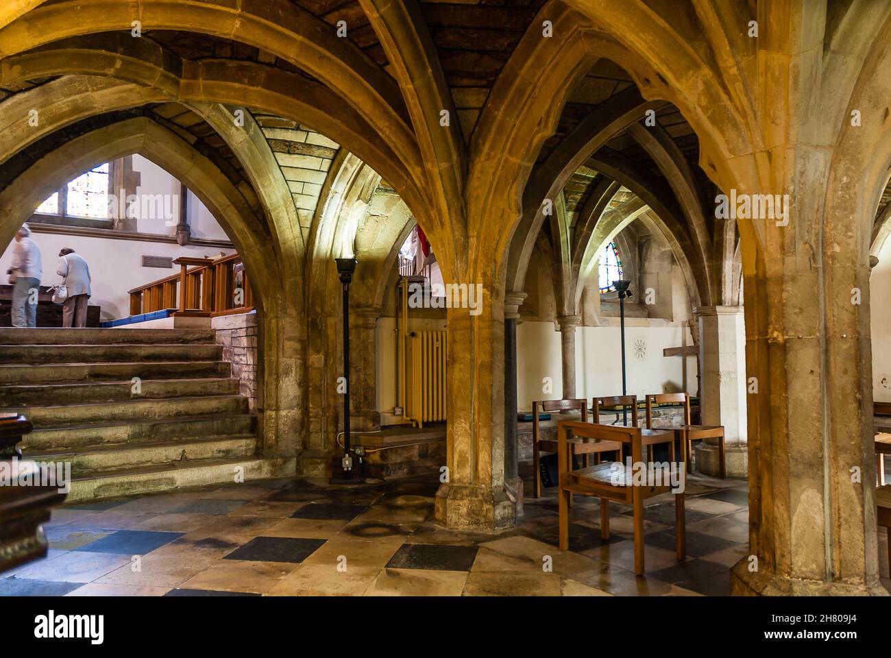 Wimborne Minster in the town of Wimborne. The Crypt Stock Photo - Alamy