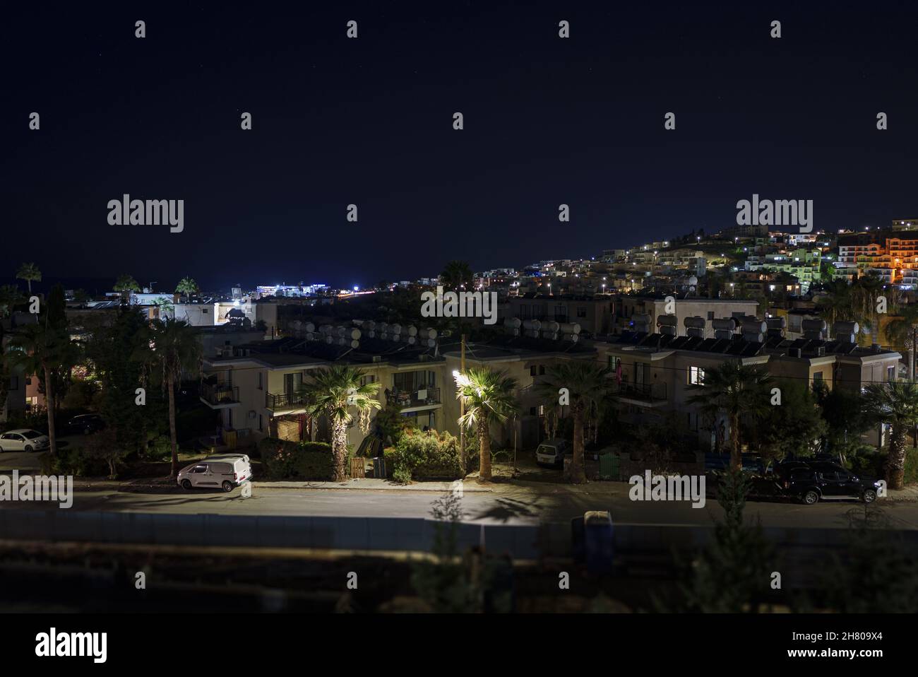 Paphos city at late night in the summer Stock Photo - Alamy