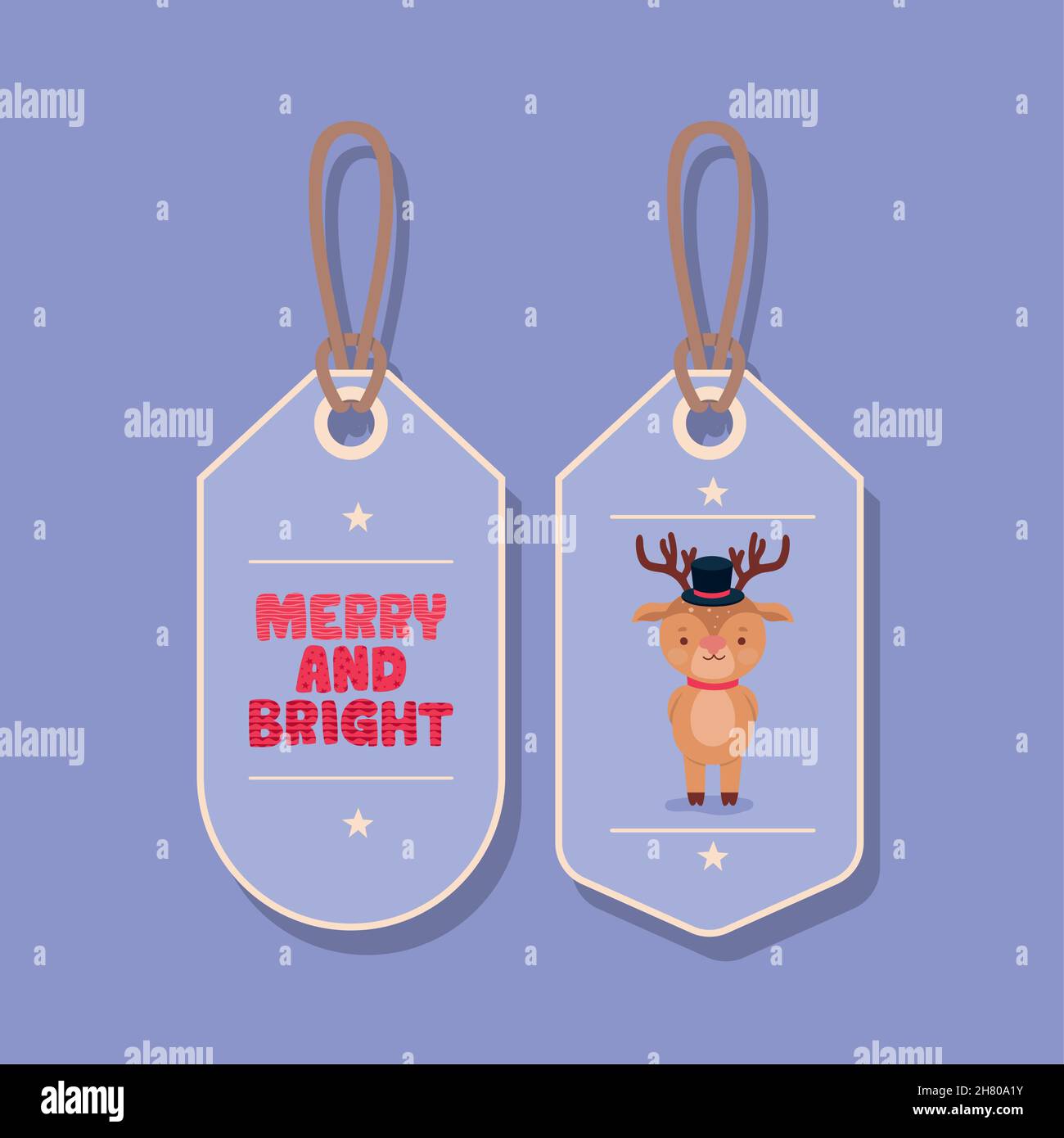 xmas label and reindeer Stock Vector Image & Art - Alamy