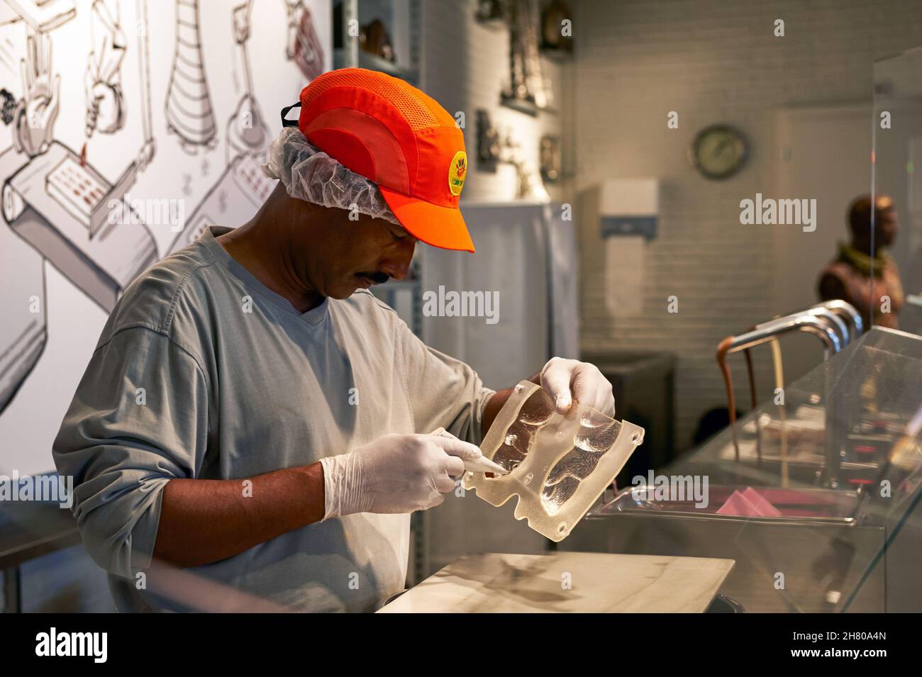 Visiting Cailler chocolate museum and factory. Broc, Switzerland Stock ...