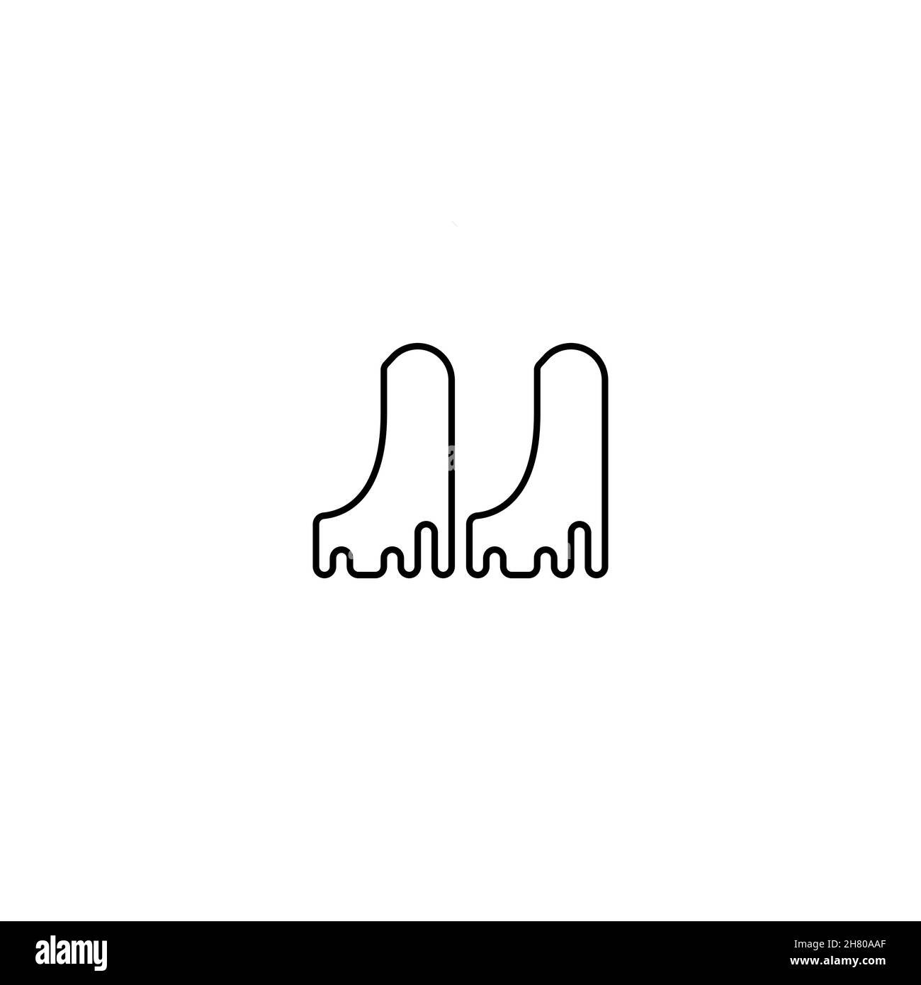 Boot line icon. Simple style winter shoe fashion poster background ...