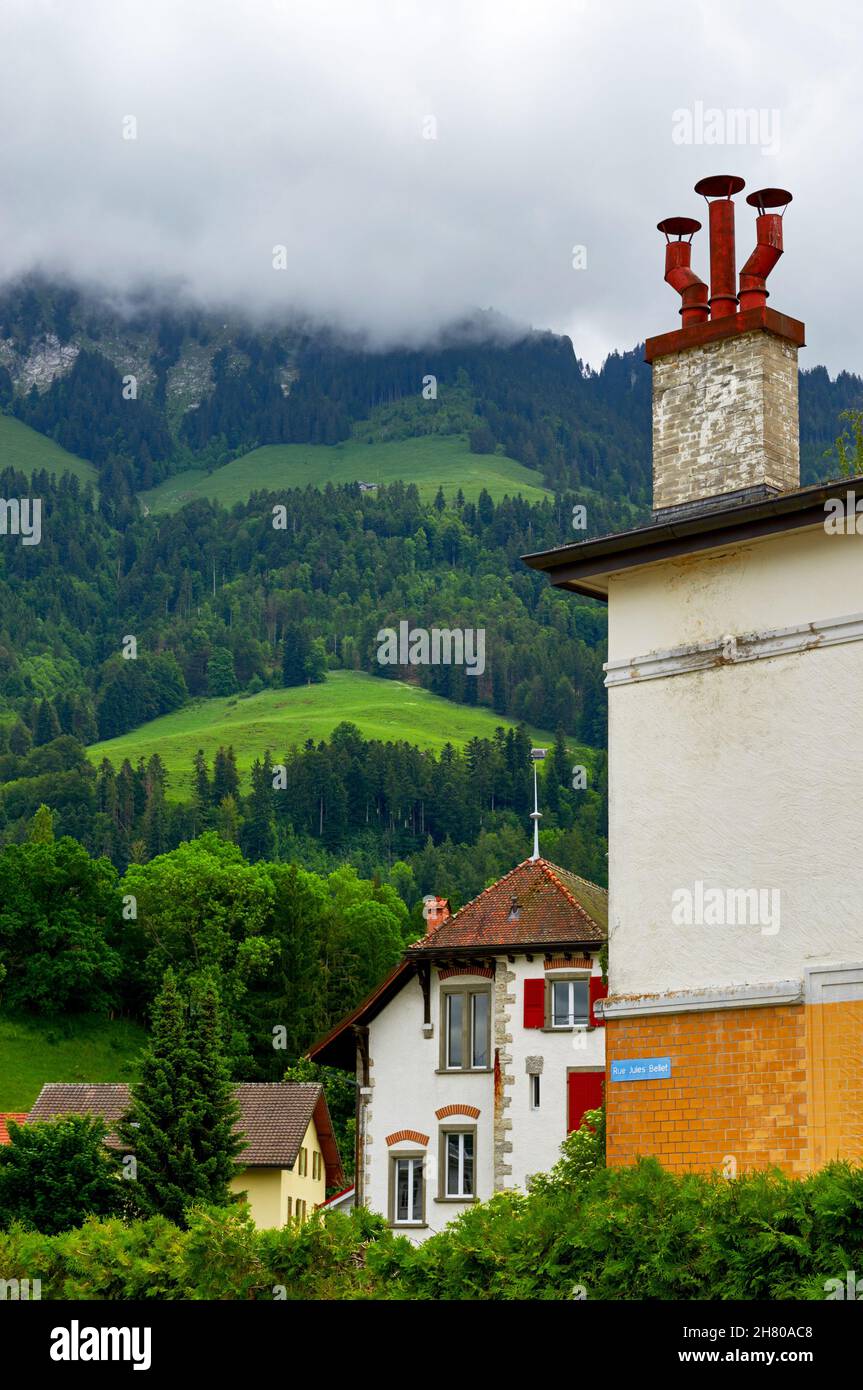 View in Swiss countryside Stock Photo - Alamy