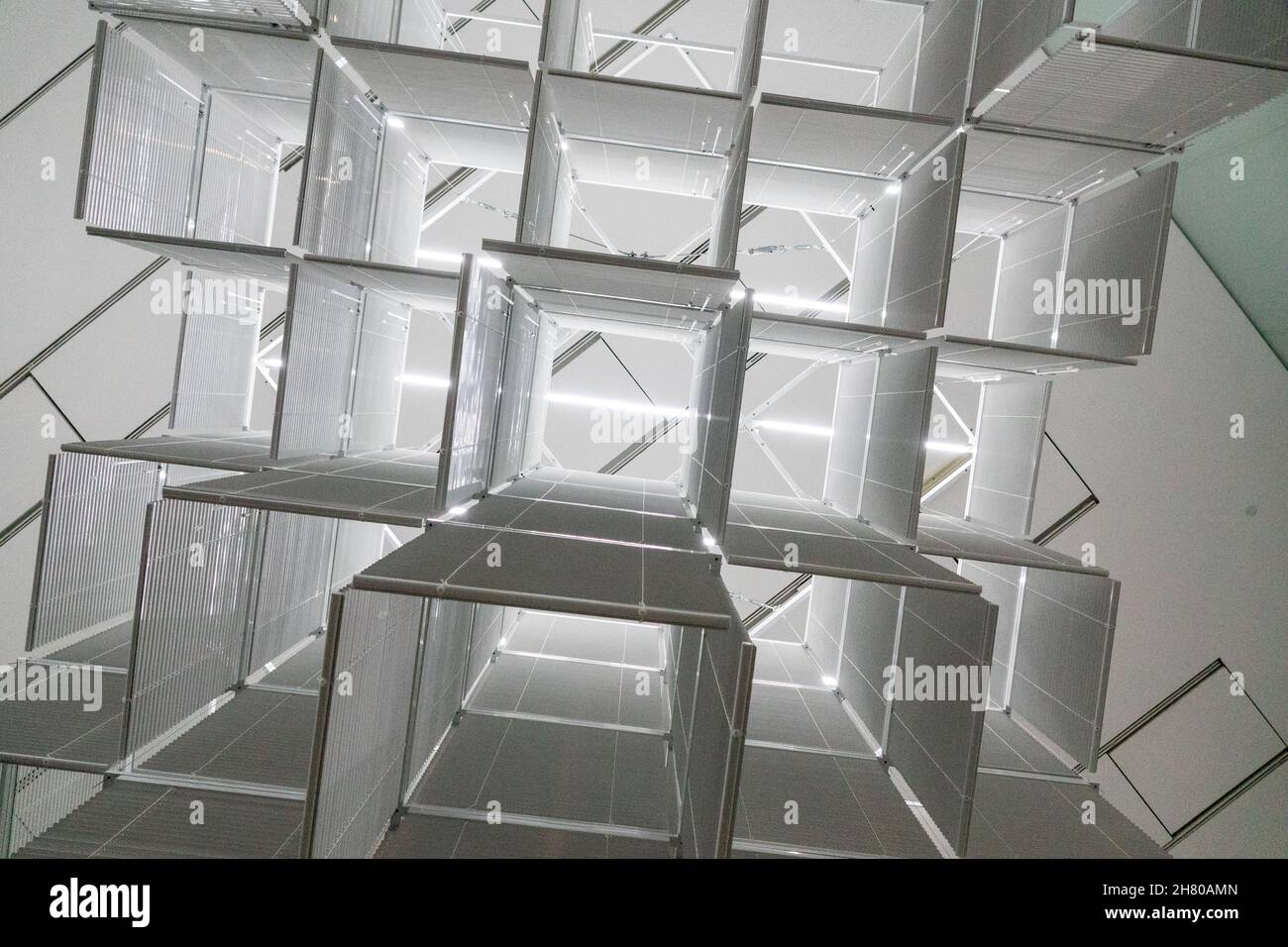 Sol lewitt upside down structure with three towers hi-res stock ...