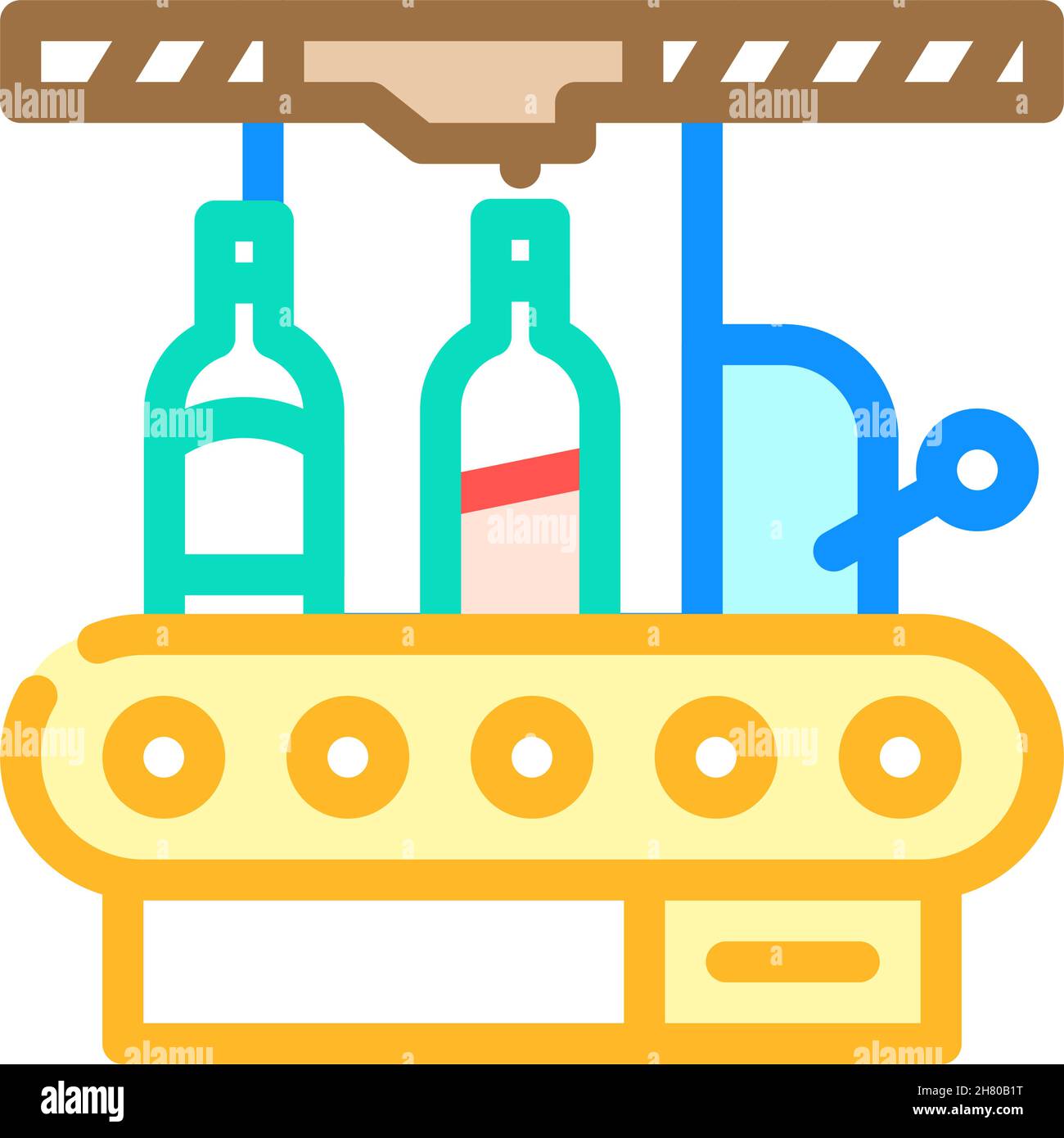 bottling factory conveyor color icon vector illustration Stock Vector ...