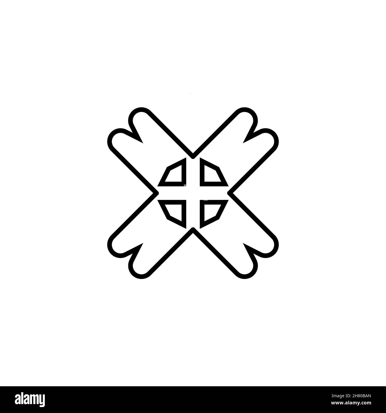 X line icon. Simple style danger poster background symbol. Exit or ...