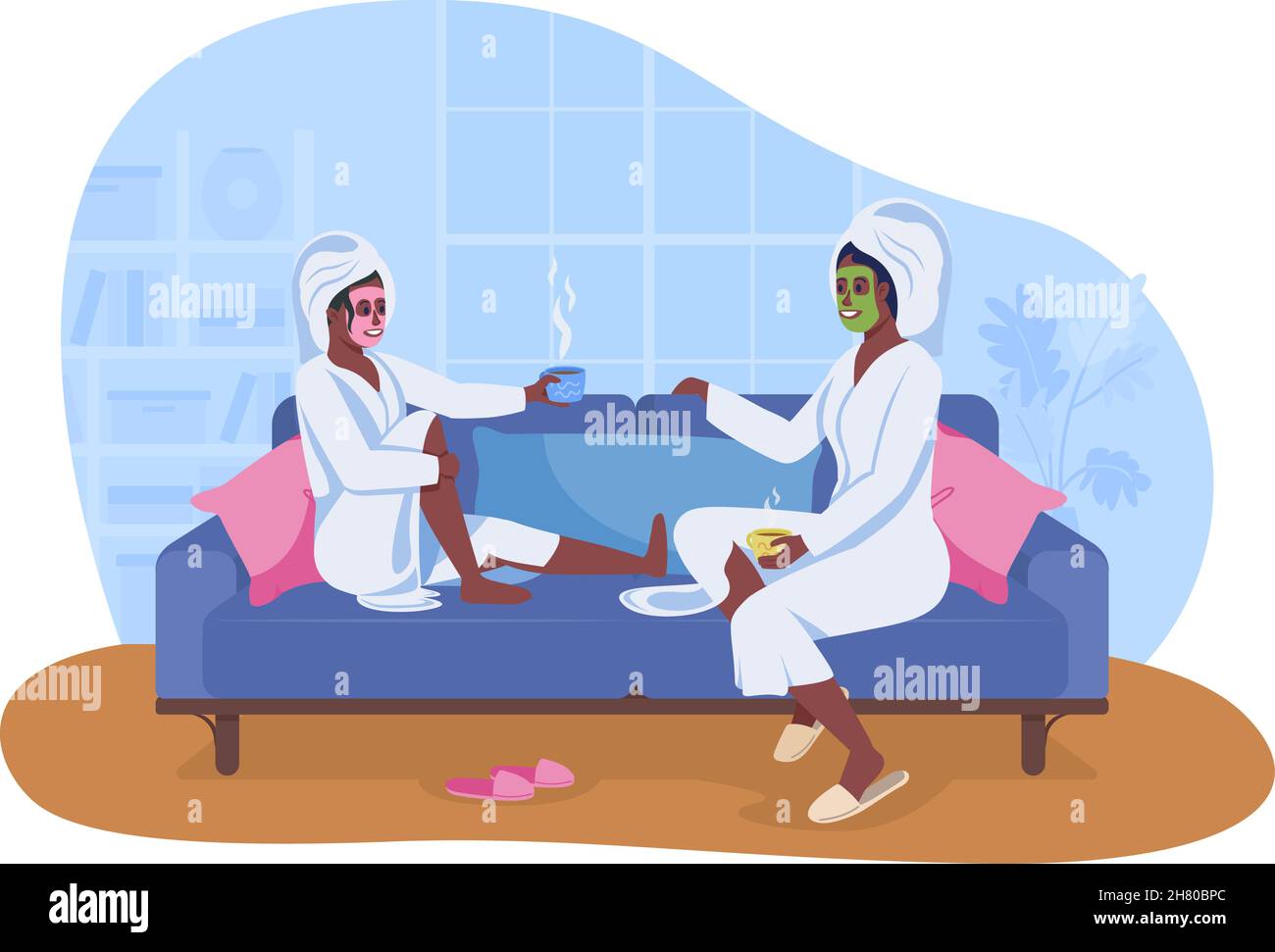 Spa atmosphere at home 2D vector isolated illustration Stock Vector ...