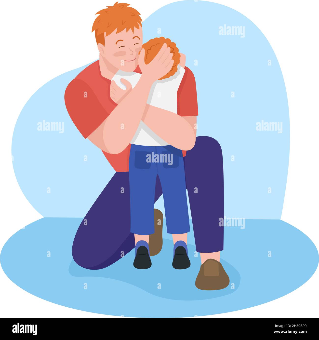Emotional connection with toddler 2D vector isolated illustration Stock ...