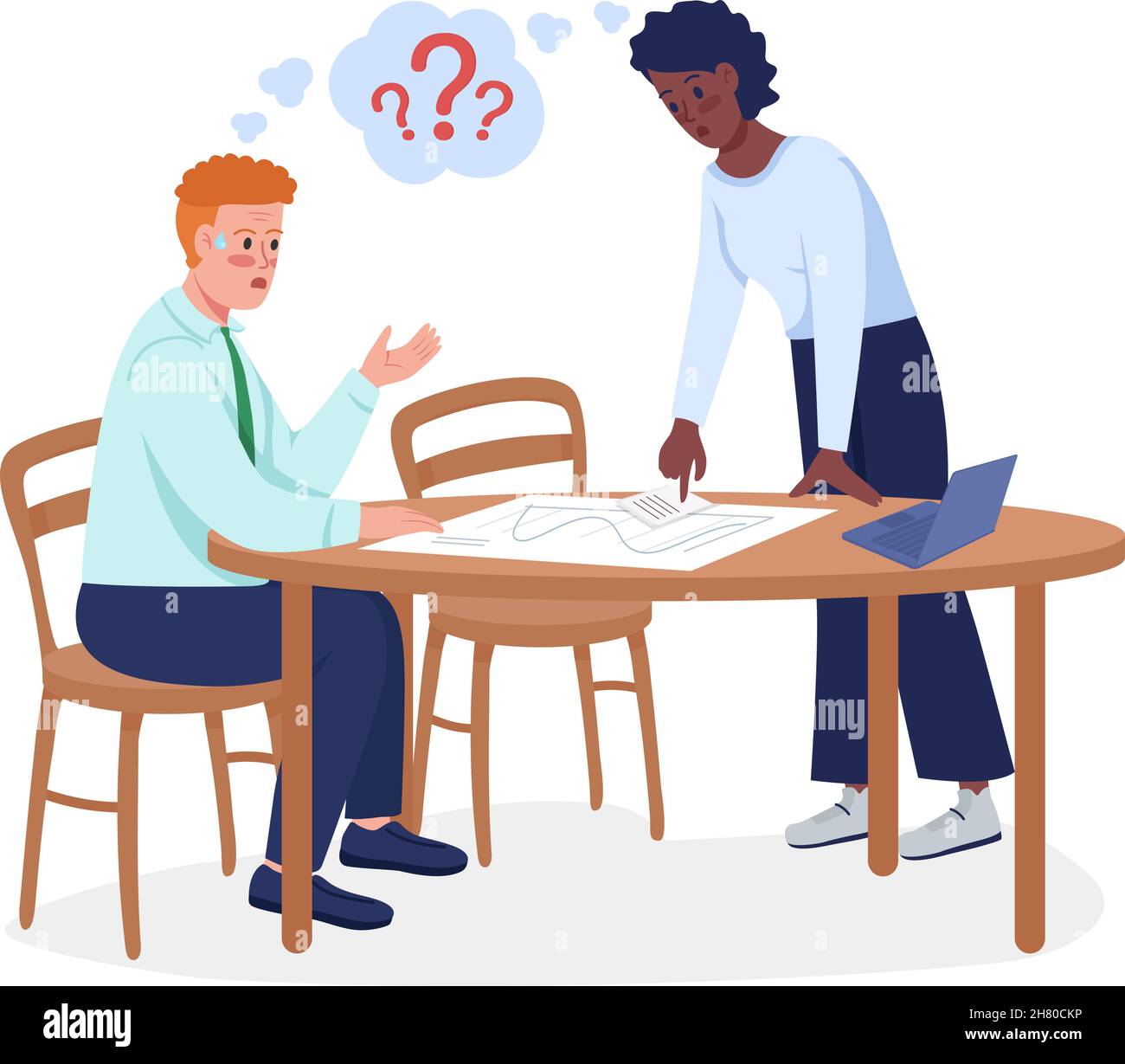 Confused coworkers semi flat color vector character Stock Vector Image ... Confused coworkers semi flat color vector character Stock Vector Image ...