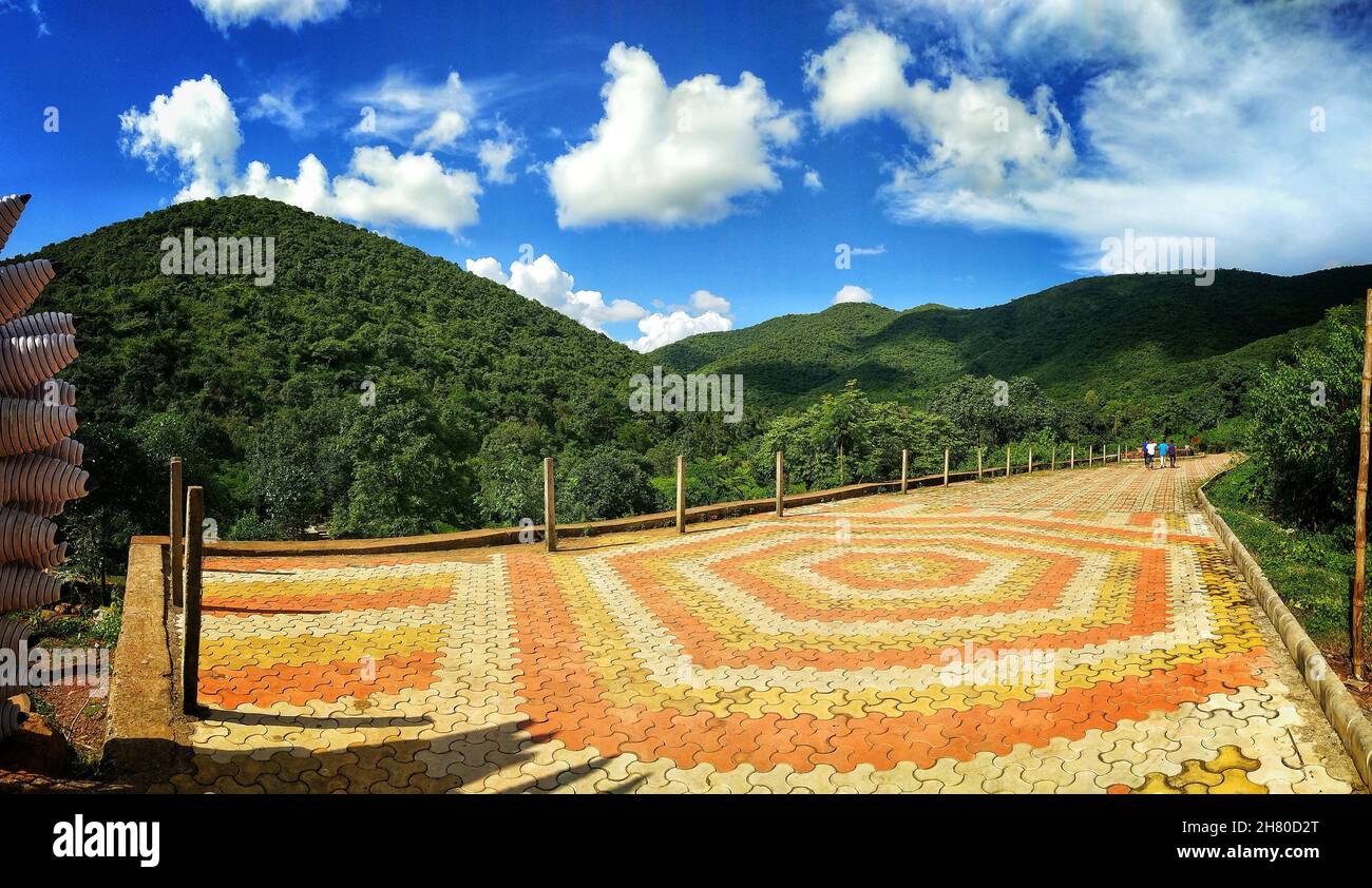 View of a beautiful path going through th hills Stock Photo - Alamy