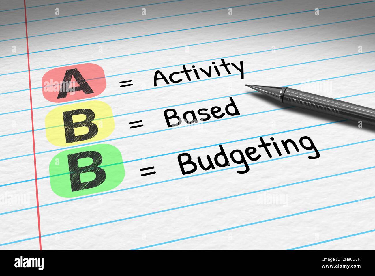 ABB - Activity Based Budgeting. Business acronym on note pad Stock ...