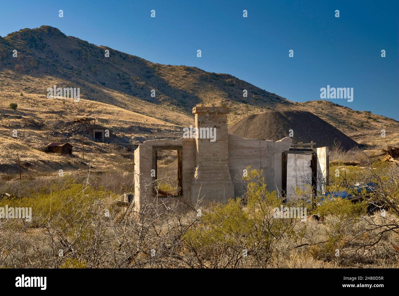 Ruins near Bridal Chamber Mine at ghost town of Lake Valley, New Mexico ...