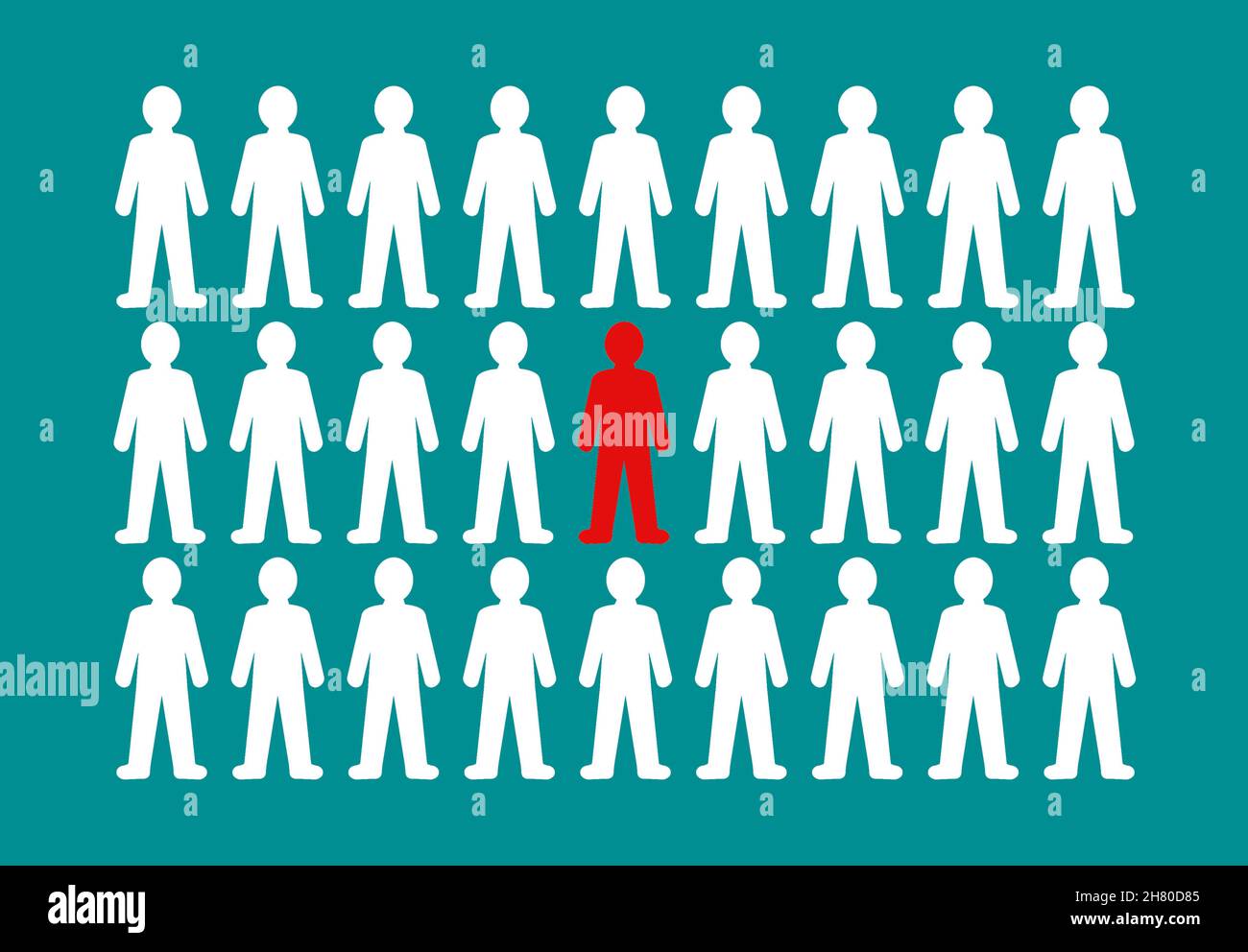 Group of people, one person is standing out, concept leadership ...