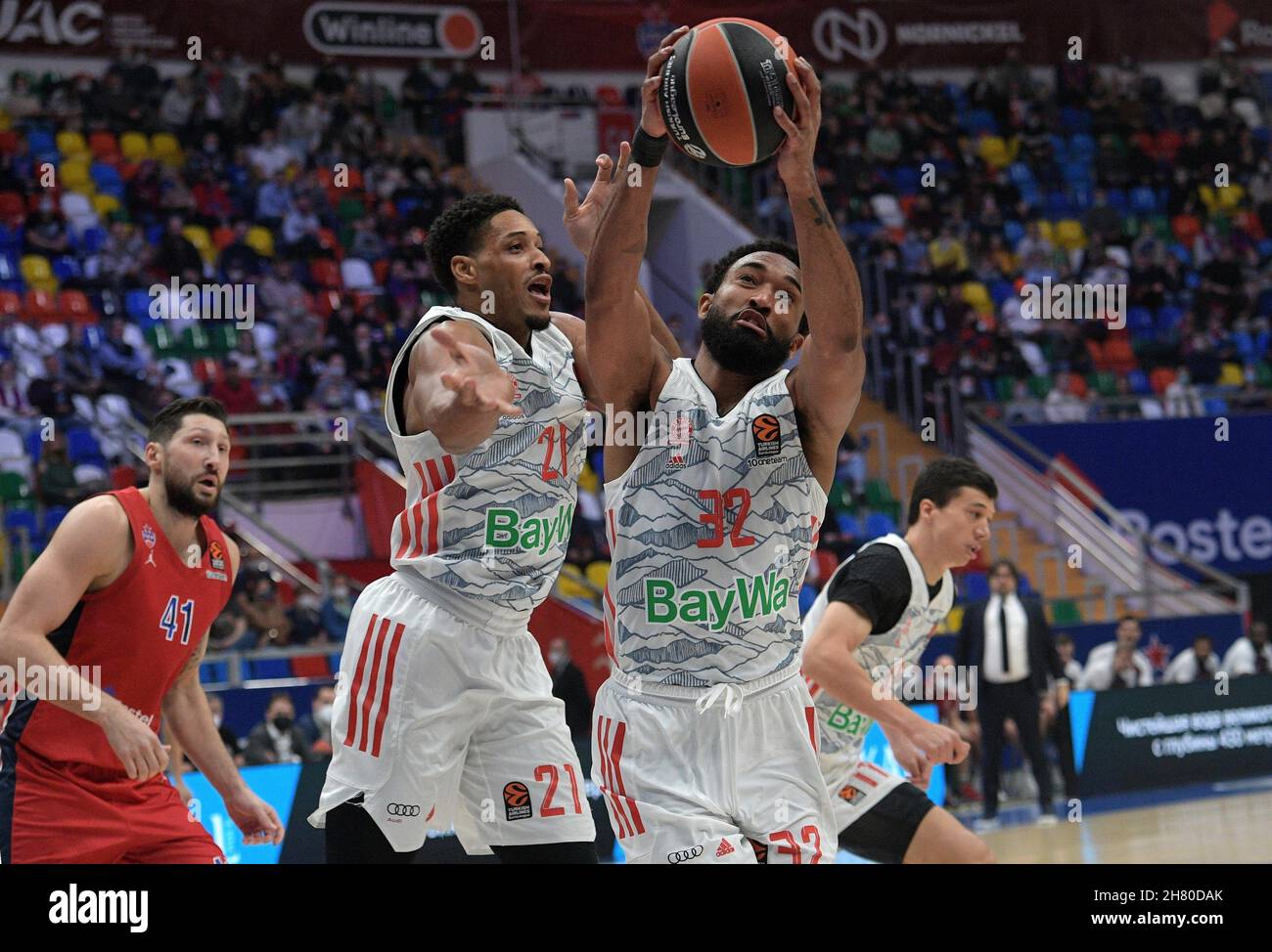 Basketball Euroleague. A match between the teams CSKA (Moscow, Russia ...