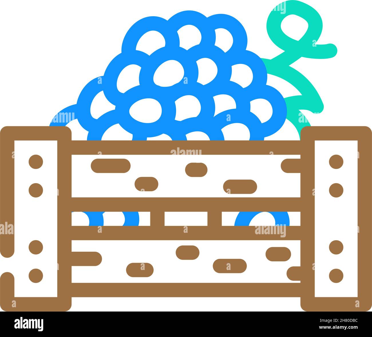 box of grapes color icon vector illustration Stock Vector Image & Art ...