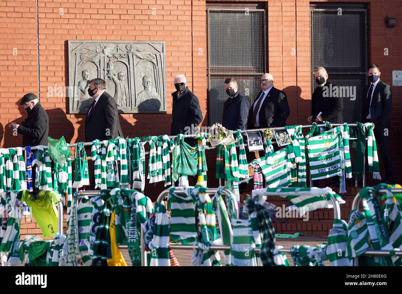 Mourners ahead of the funeral service of former Celtic player Bertie ...
