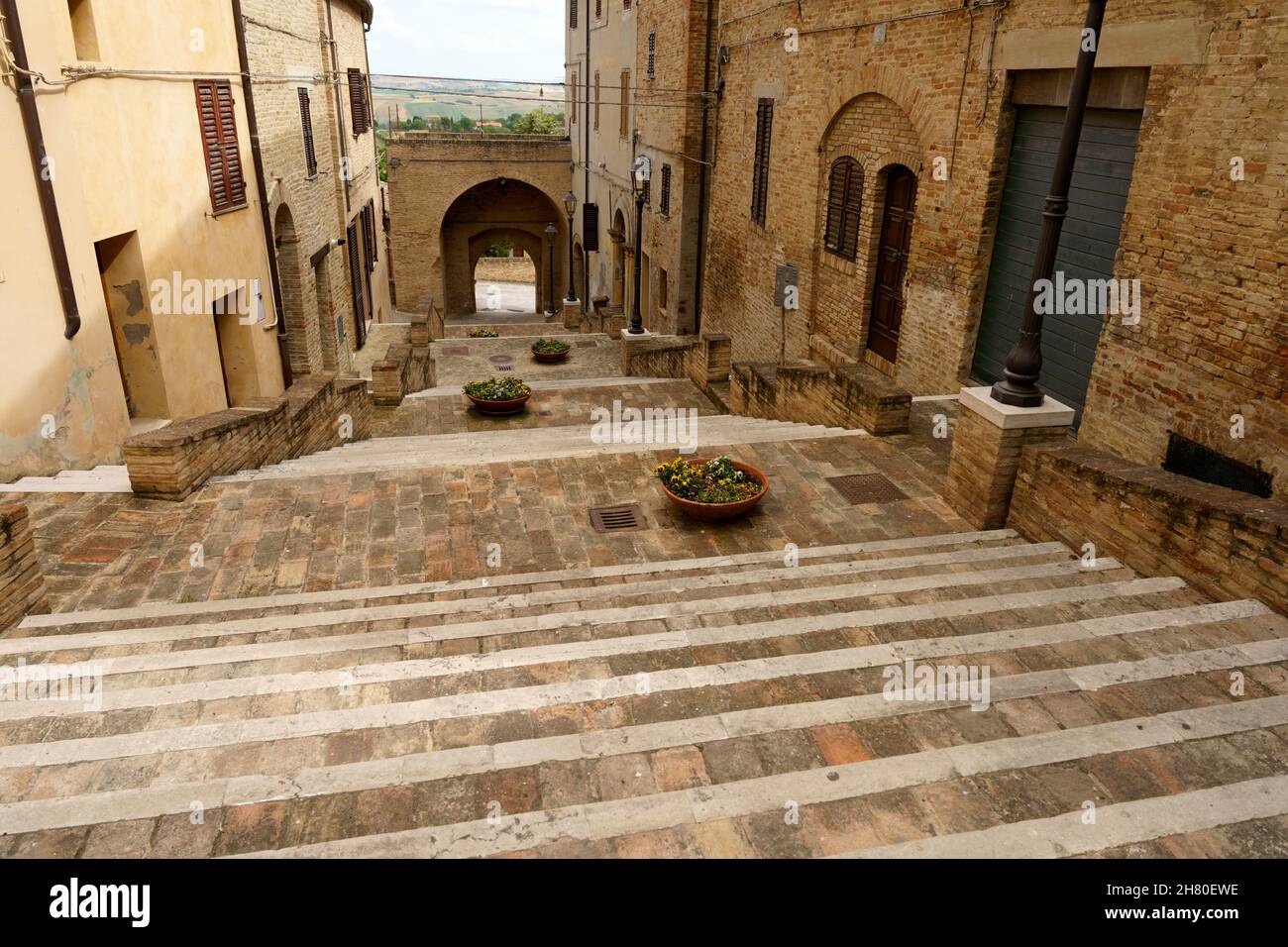 Ostra Vetere, Ancona province, Marche, Italy: historic buildings in the ...