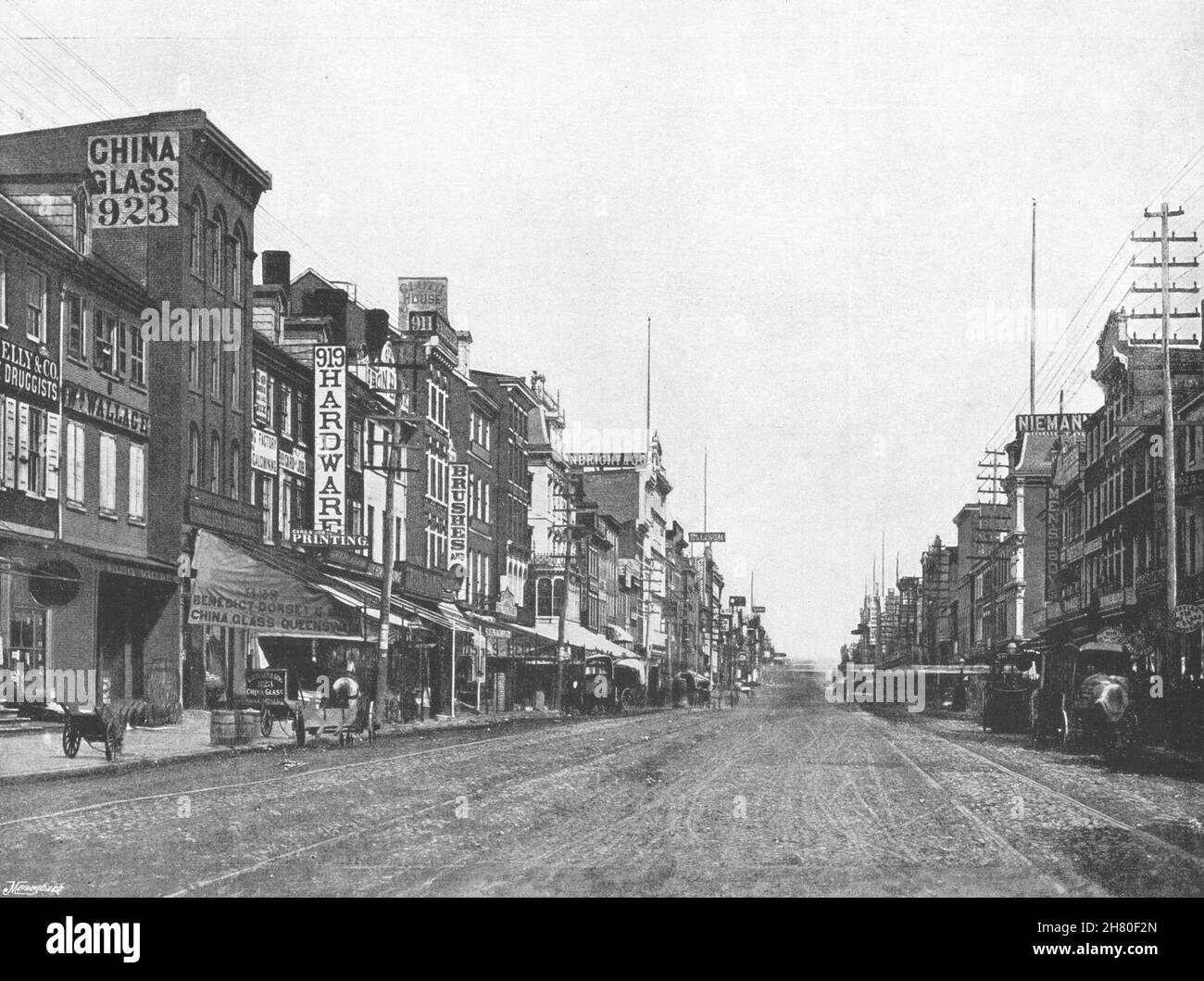 PENNSYLVANIA. Philadelphia- Market street 1895 old antique print ...