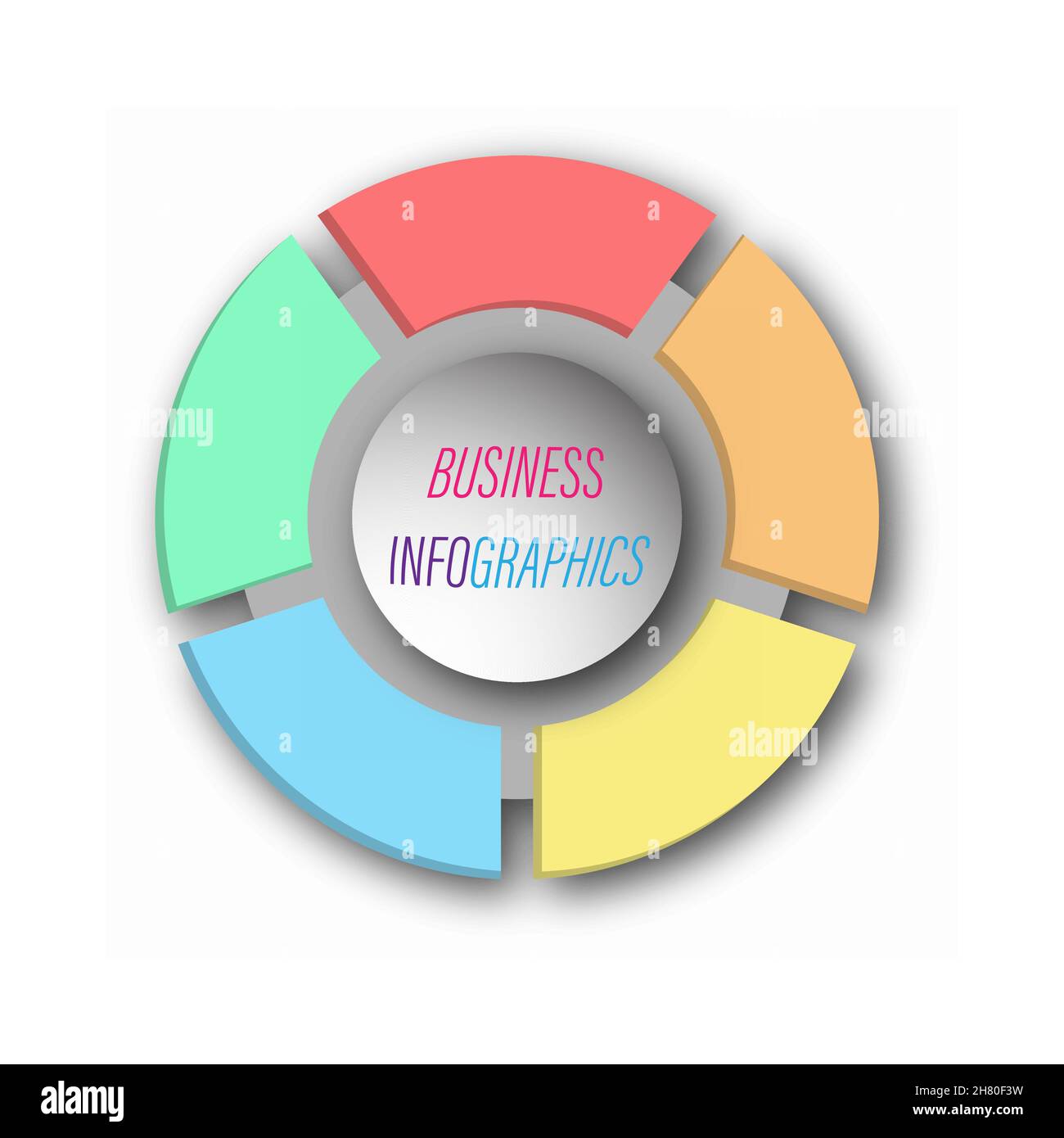 circular graph with 5 steps, sections or stages. Pie chart for the user ...