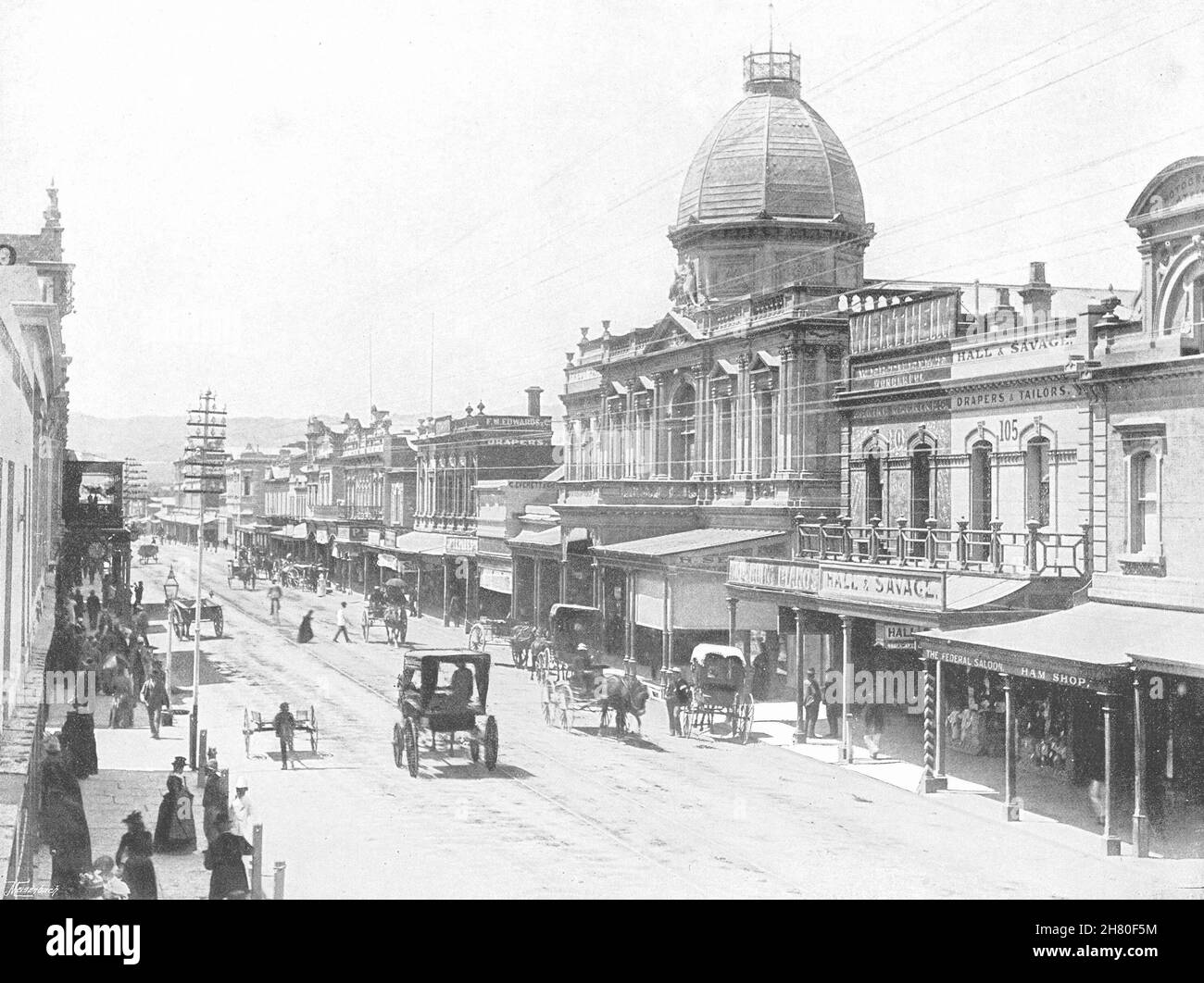 AUSTRALIA. Adelaide- Rundle street 1895 old antique vintage print ...