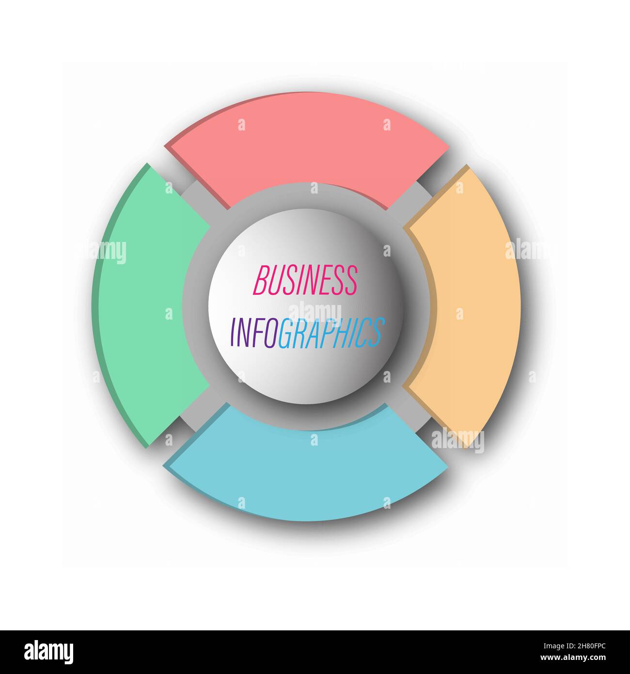 circular graph with 4 steps, sections or stages. Pie chart for the user ...