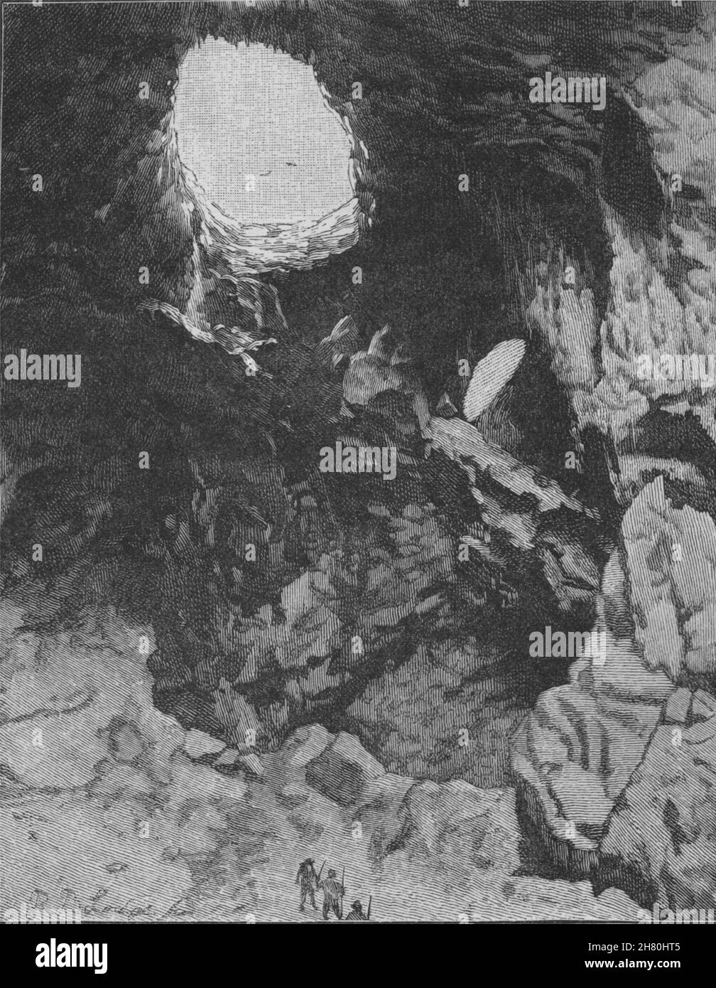 The Devil's Coach-House. The Jenolan Caves. Australia 1890 old antique ...