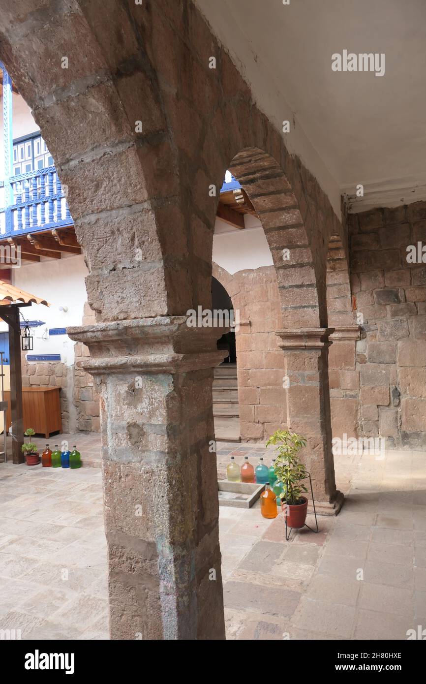 Cuzco Peru centre of town old arch arches famous South America local ...
