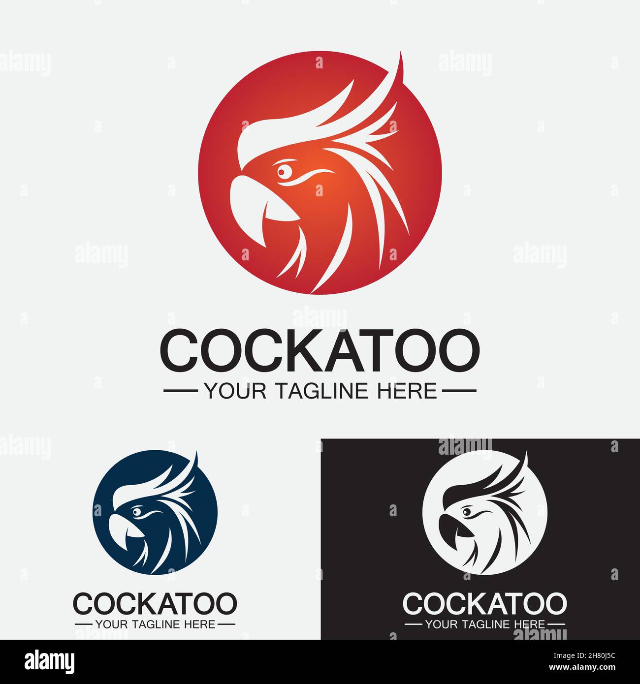 Cockatoo Parrot Bird logo design vector template Stock Vector Image ...