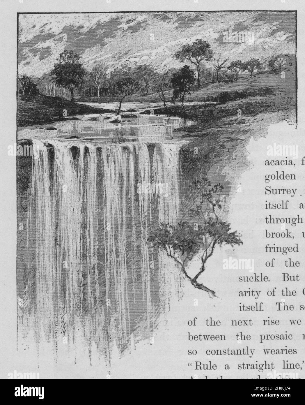 The Wannon Falls. Victoria. Australia 1890 old antique vintage print ...