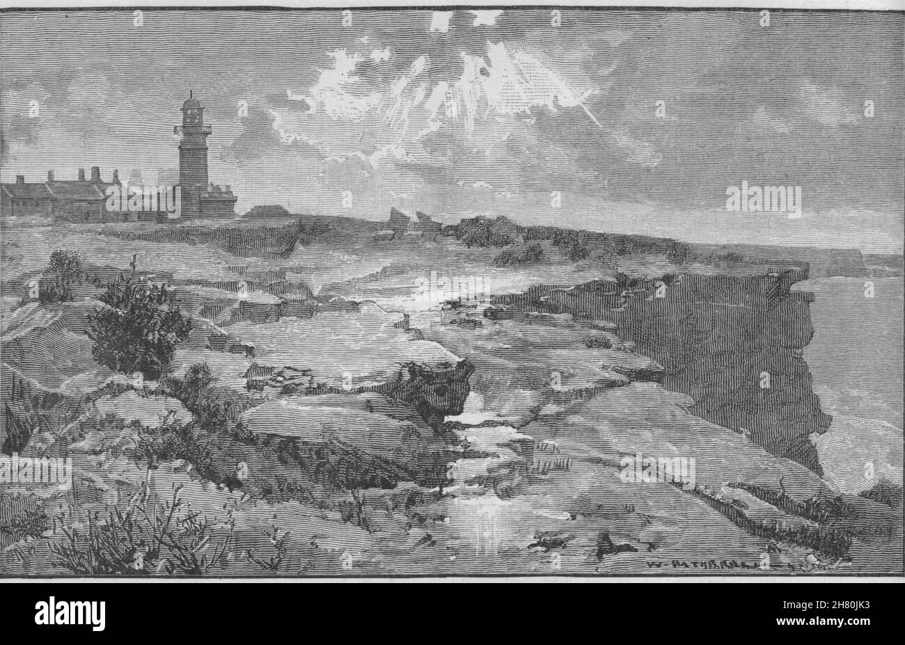 Lighthouse on South Head. Sydney. Australia 1890 old antique print ...