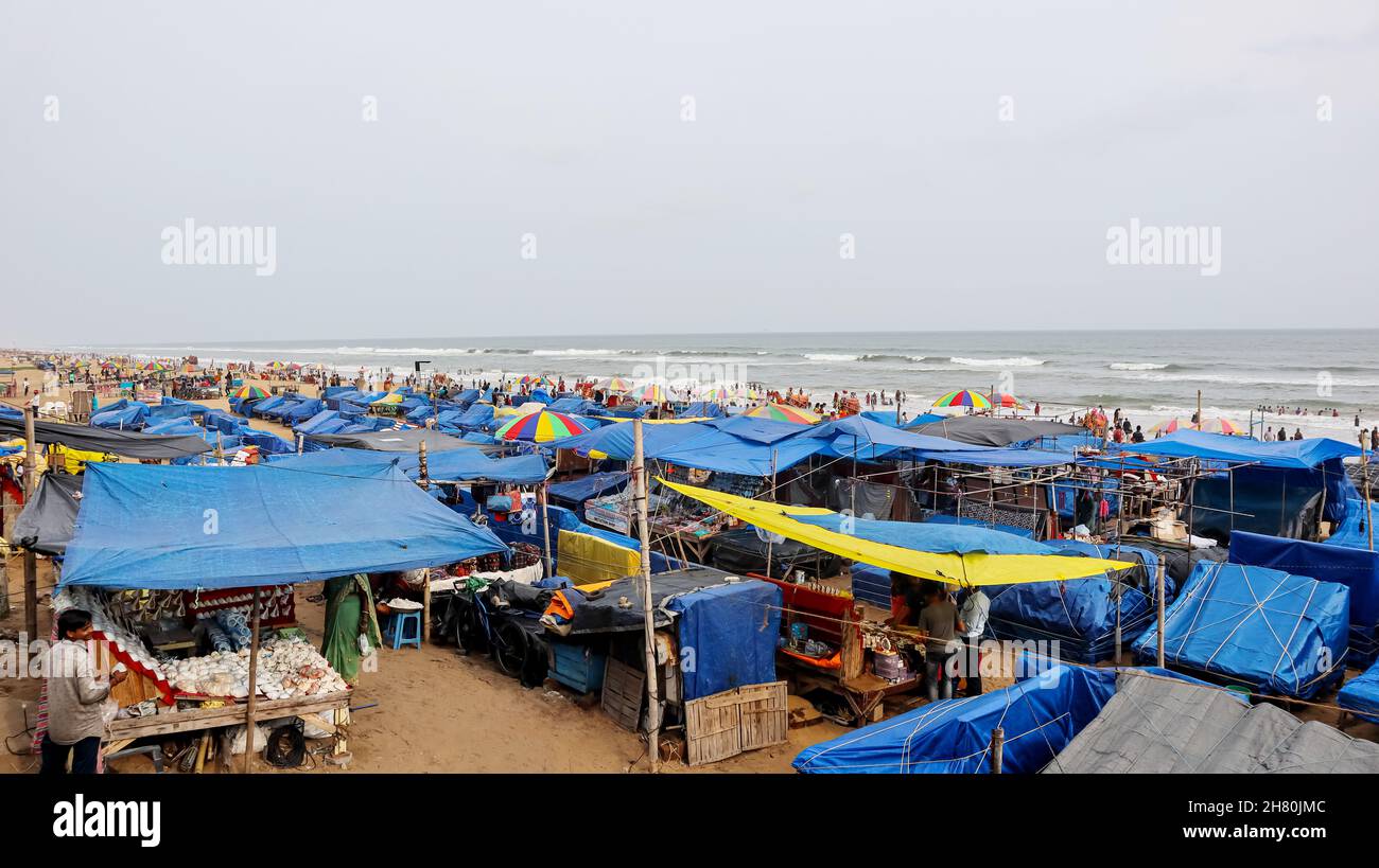20th Oct 2021, Puri, Orissa, India. View of Puri Beach or the Golden ...