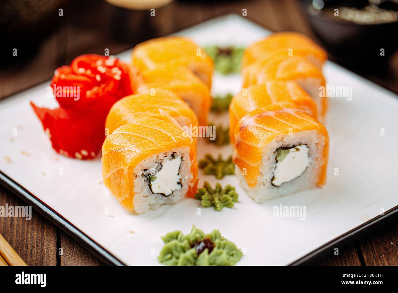 Delicious fresh sushi rolls hi-res stock photography and images - Alamy