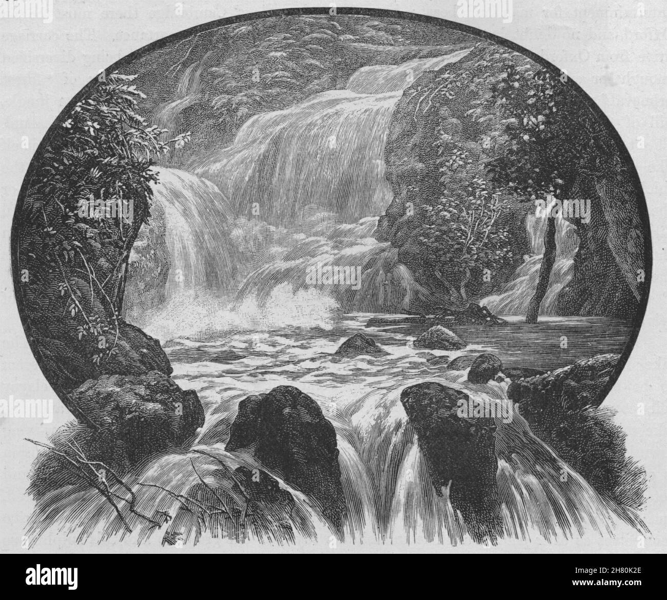 Waterfall at Wairoa. New Zealand 1890 old antique vintage print picture ...