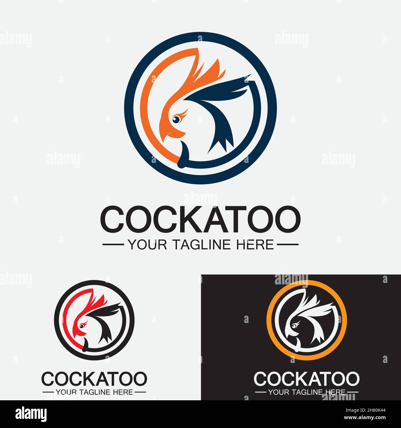 Cockatoo Parrot Bird logo design vector template Stock Vector Image ...