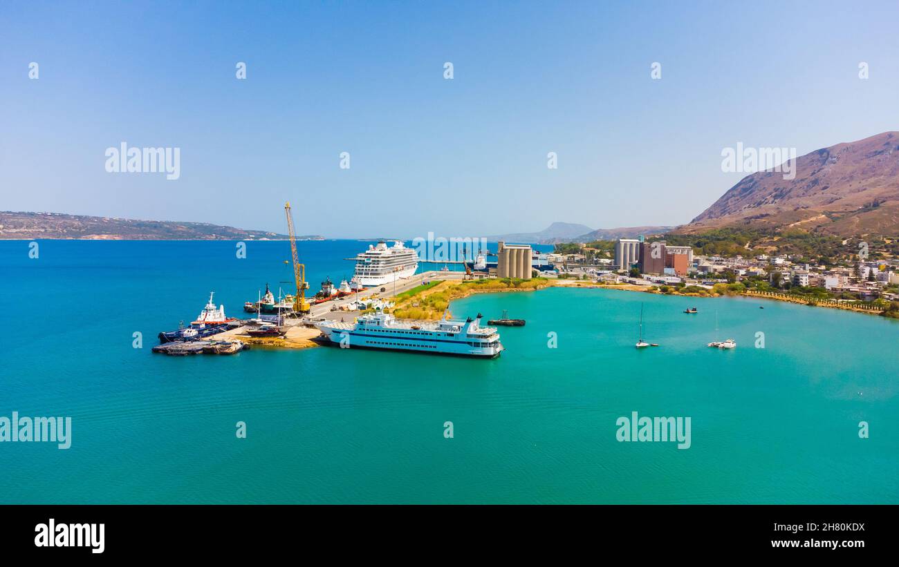 Chania old port lighthouse drone hi-res stock photography and images ...