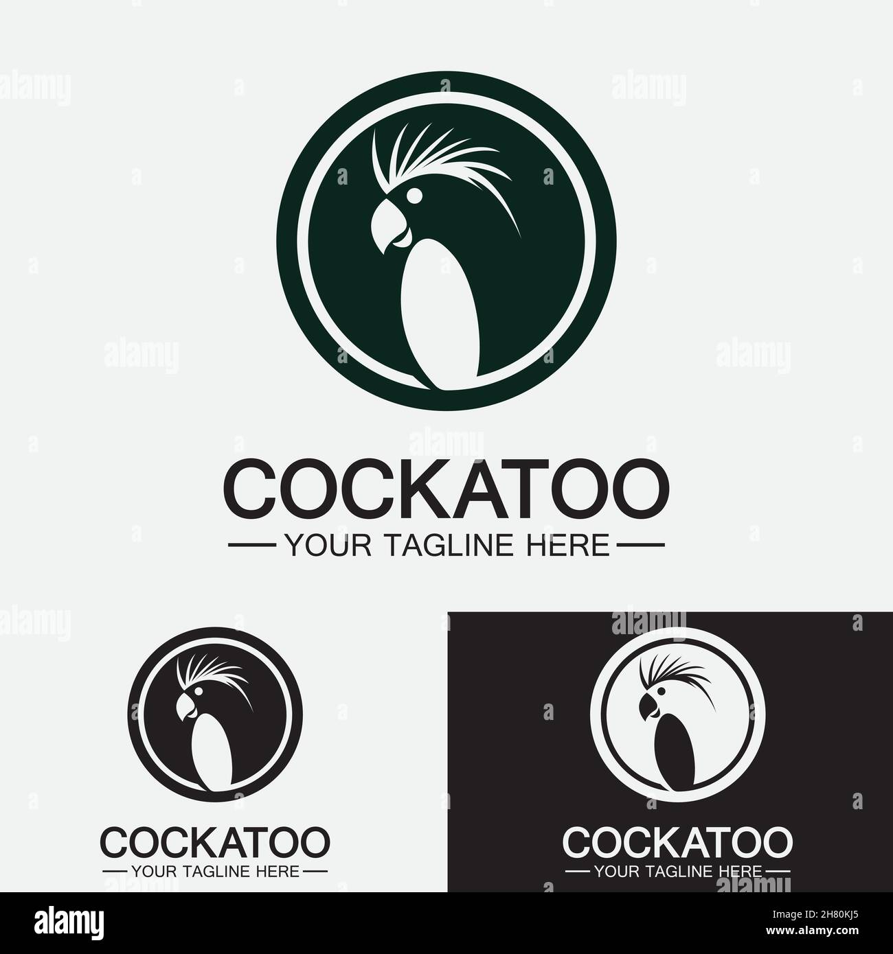 Cockatoo Parrot Bird logo design vector template Stock Vector Image ...