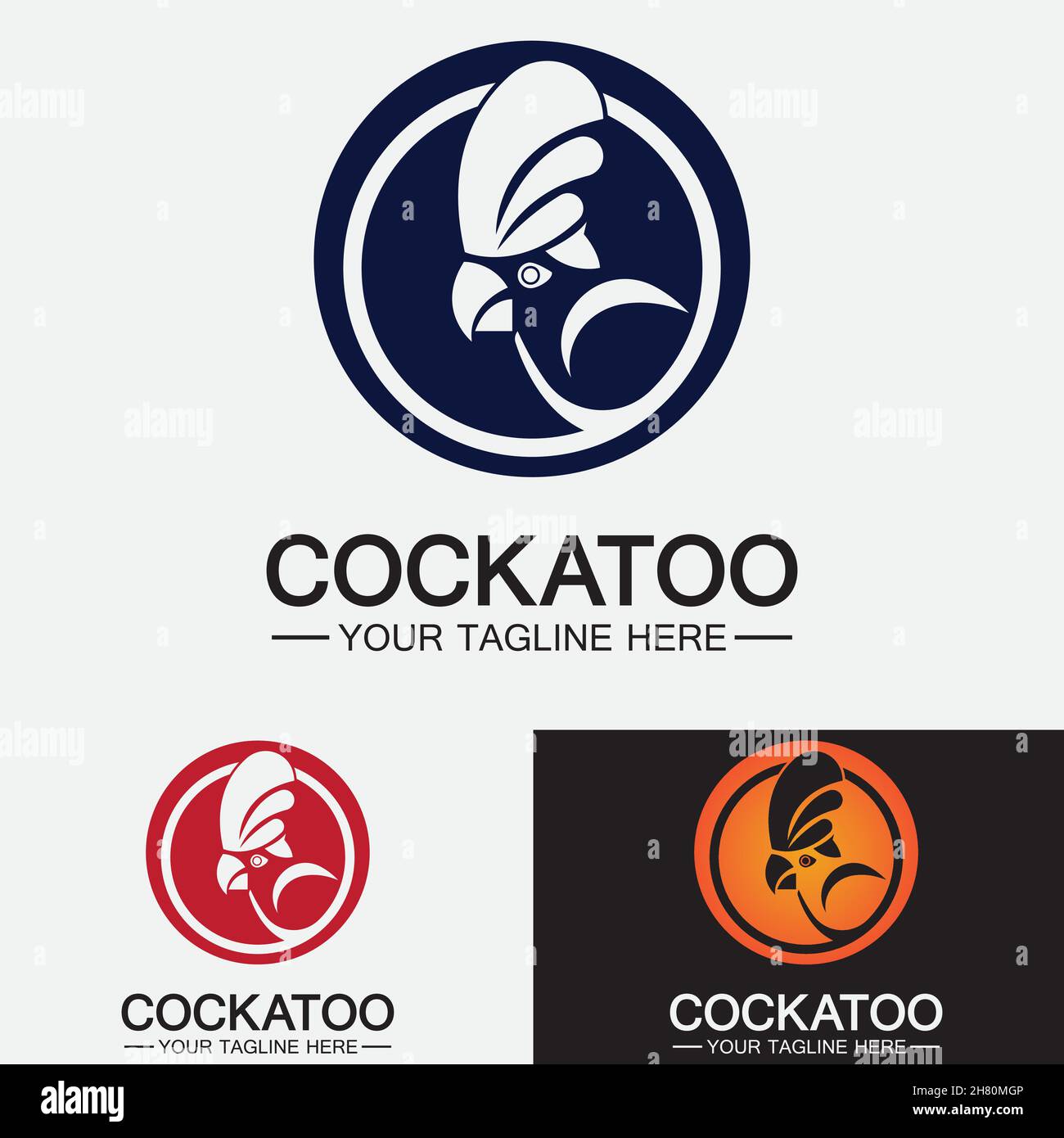 Cockatoo Parrot Bird logo design vector template Stock Vector Image ...