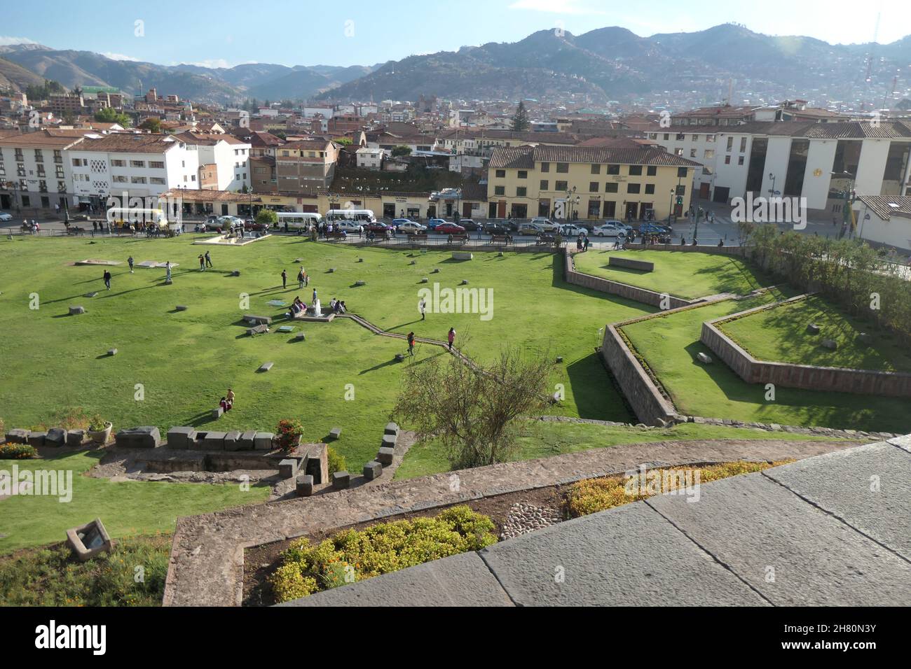 Cuzco Peru centre of town park historic history buildings houses house ...