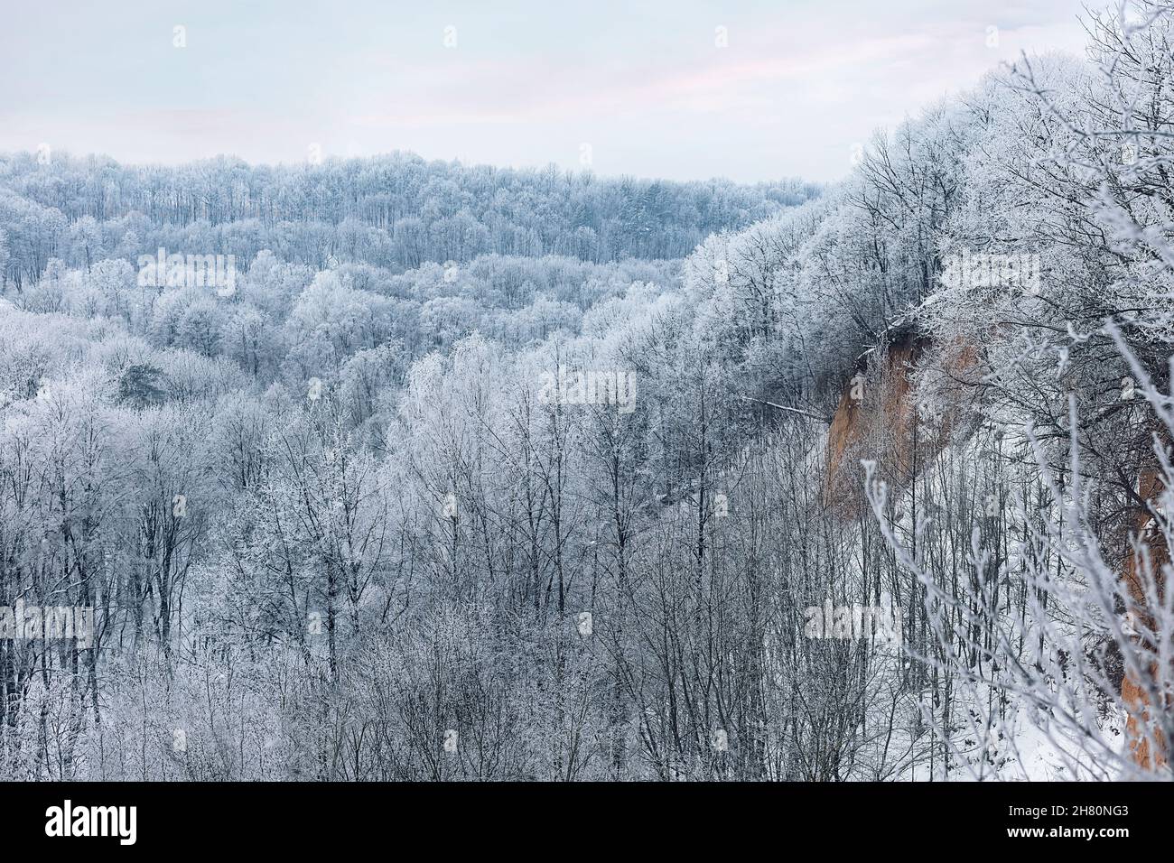 Jiesia State Landscape Reserve in winter. Kaunas city and Kaunas ...